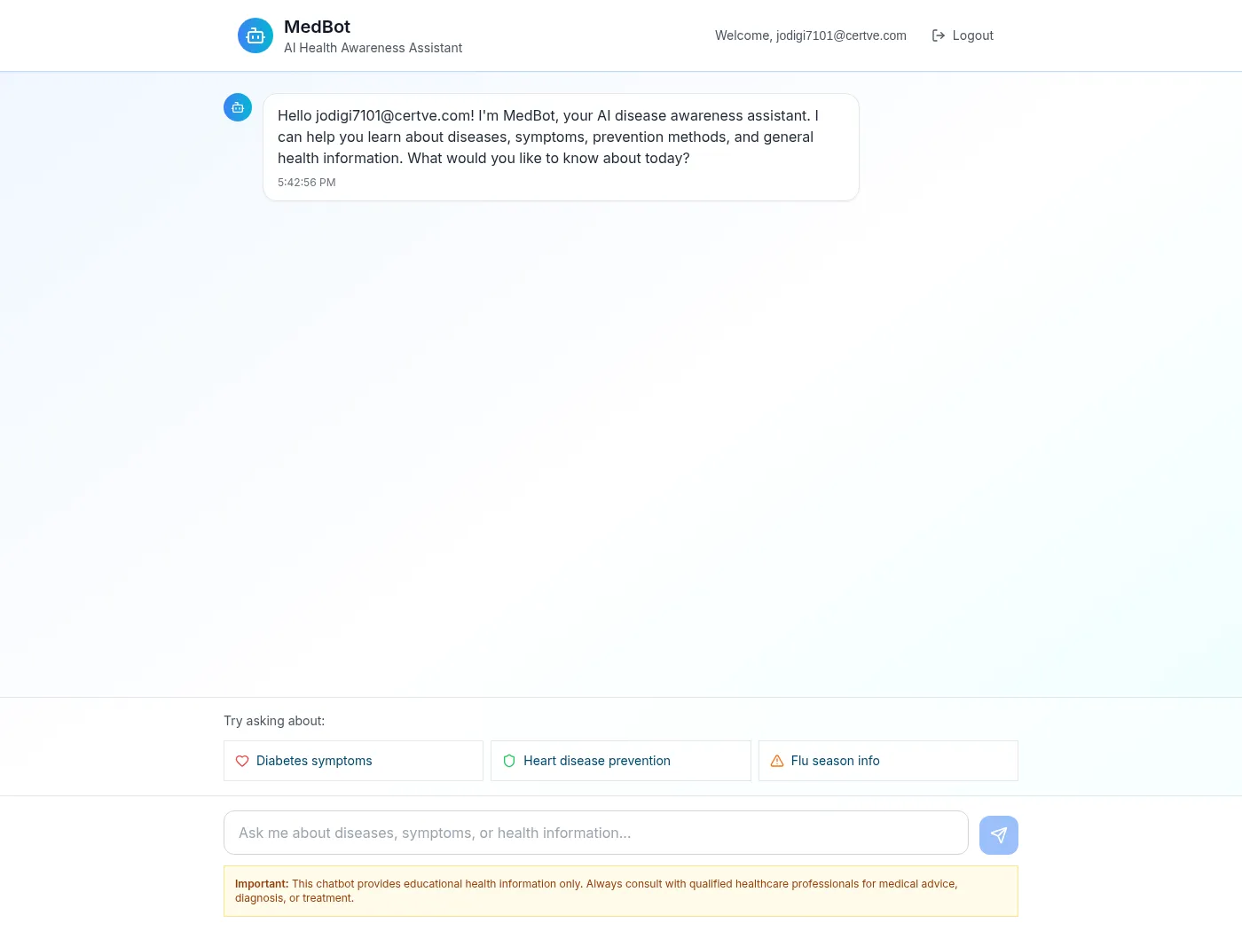 AI-Powered Disease Awareness Chatbot