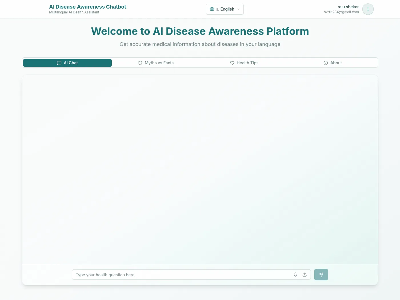 AI Disease Awareness Multilingual Chatbot Platform