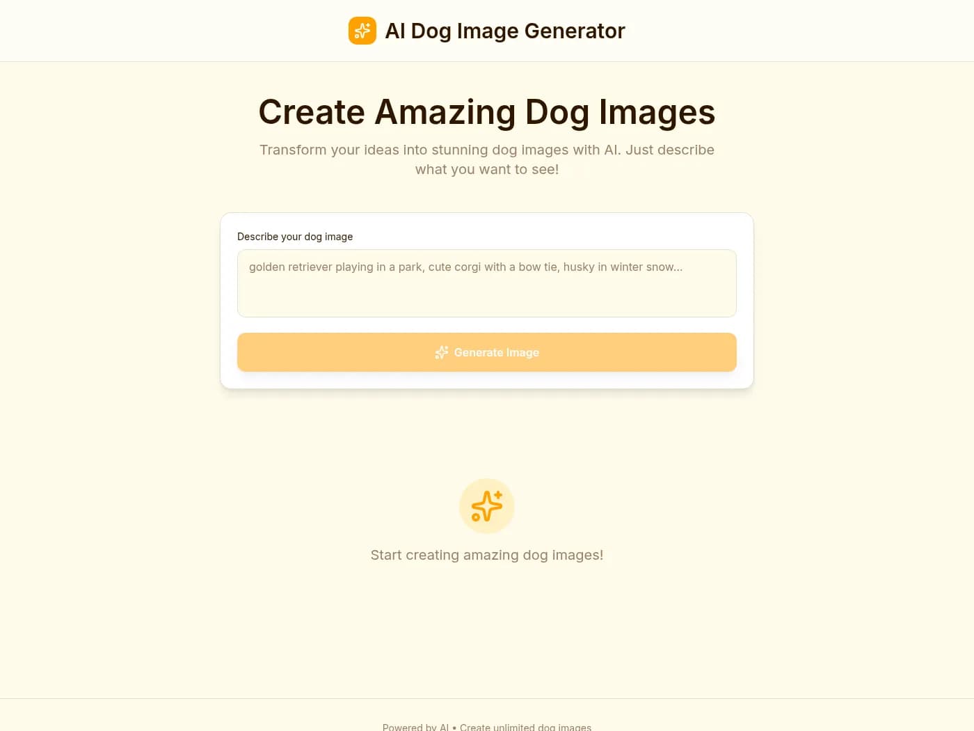 AI Dog Image Generator