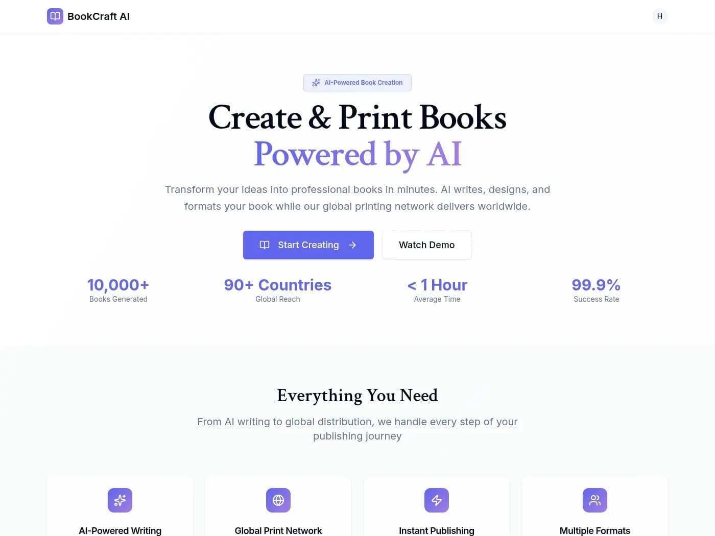 AI-powered Ebook Creator with Global Print Integration
