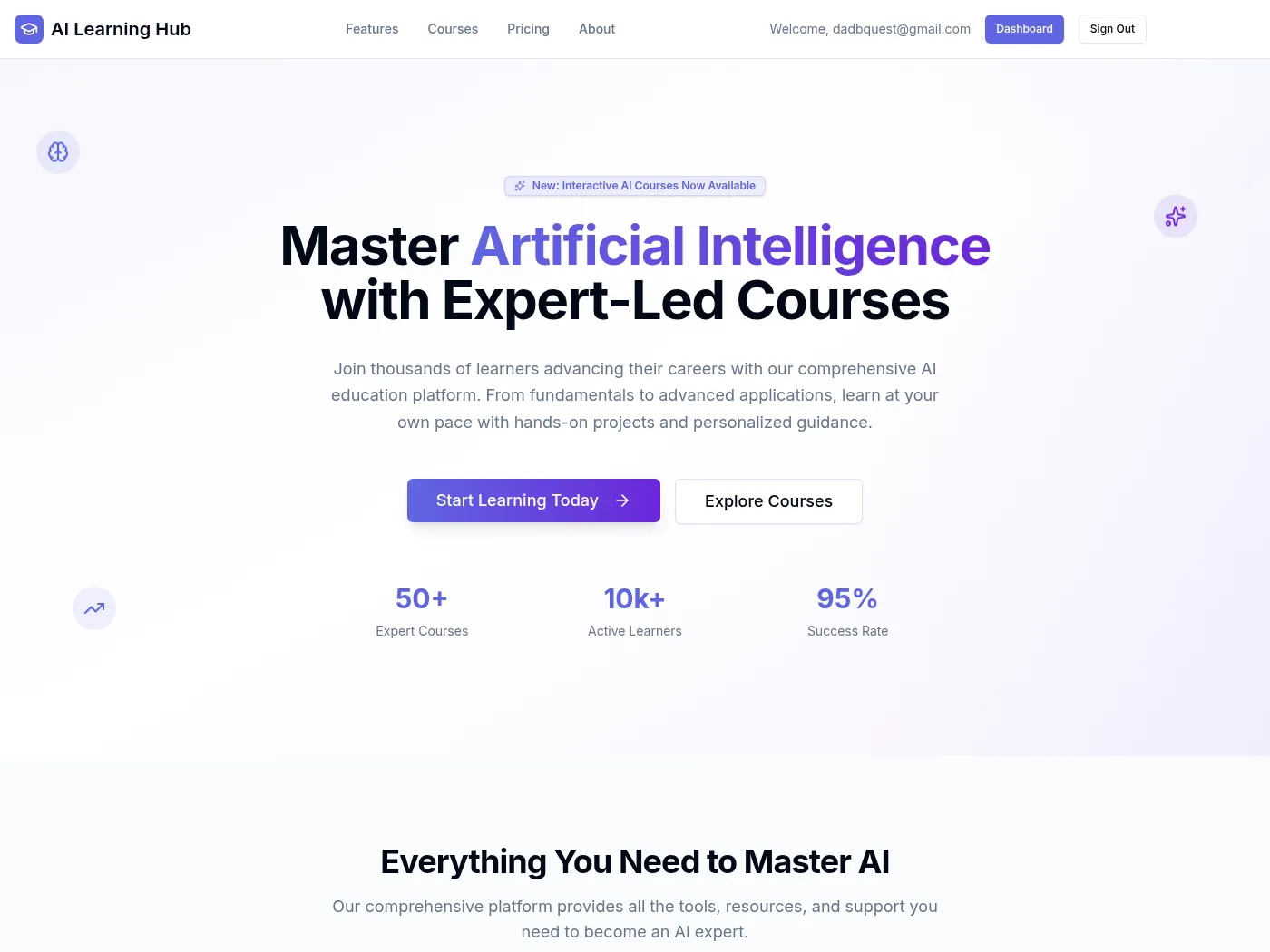 AI Learning Hub: Subscription-Based AI Education Platform