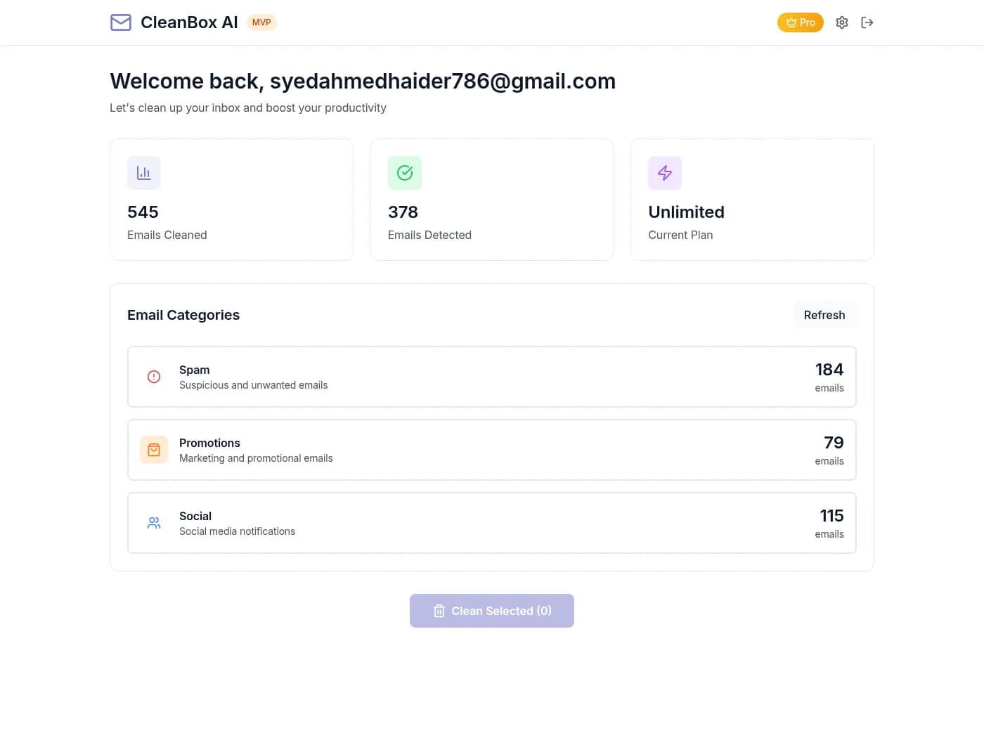 AI-Powered Email Cleanup SaaS Platform