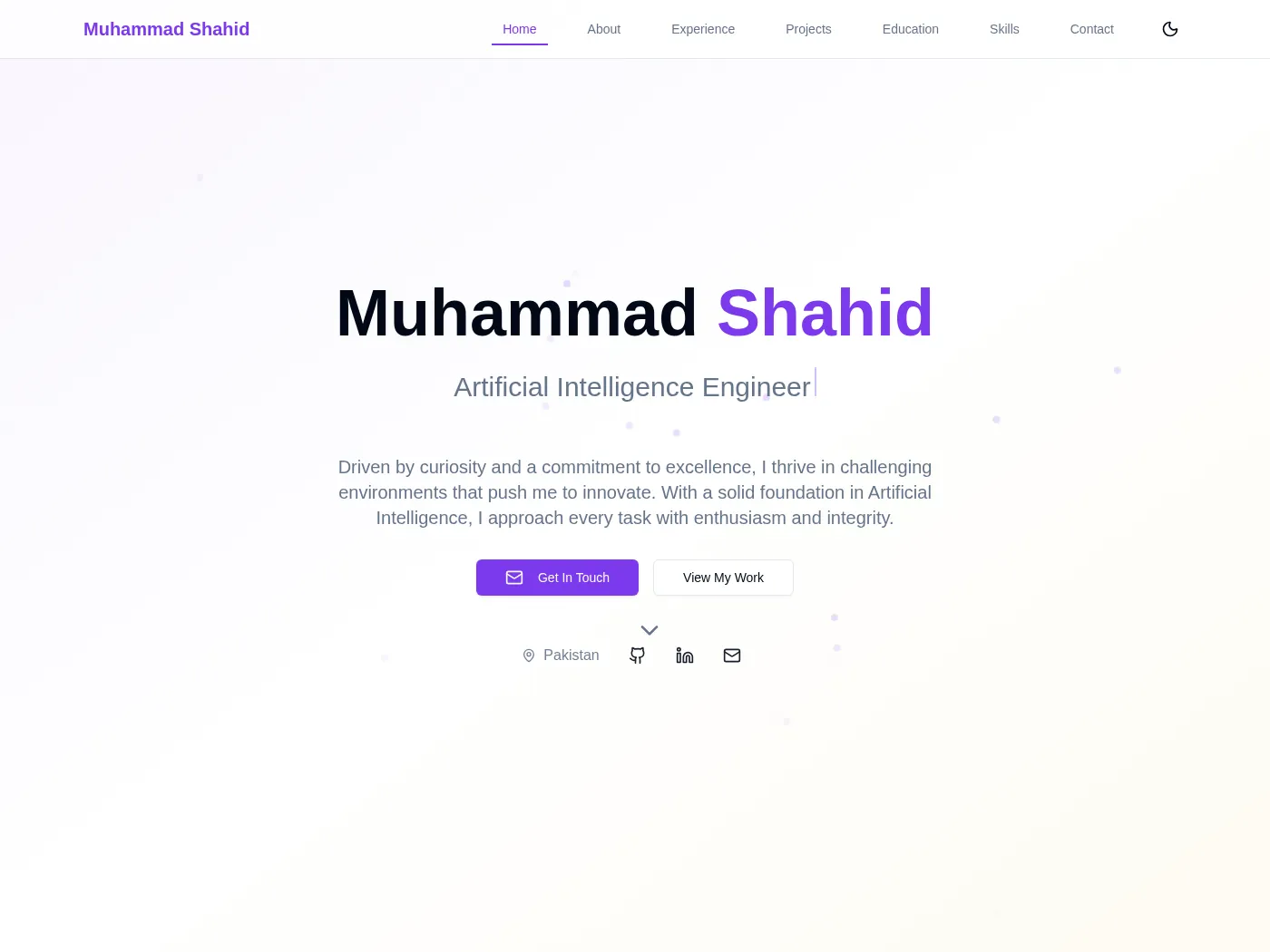AI Engineer Portfolio & Admin Panel Website