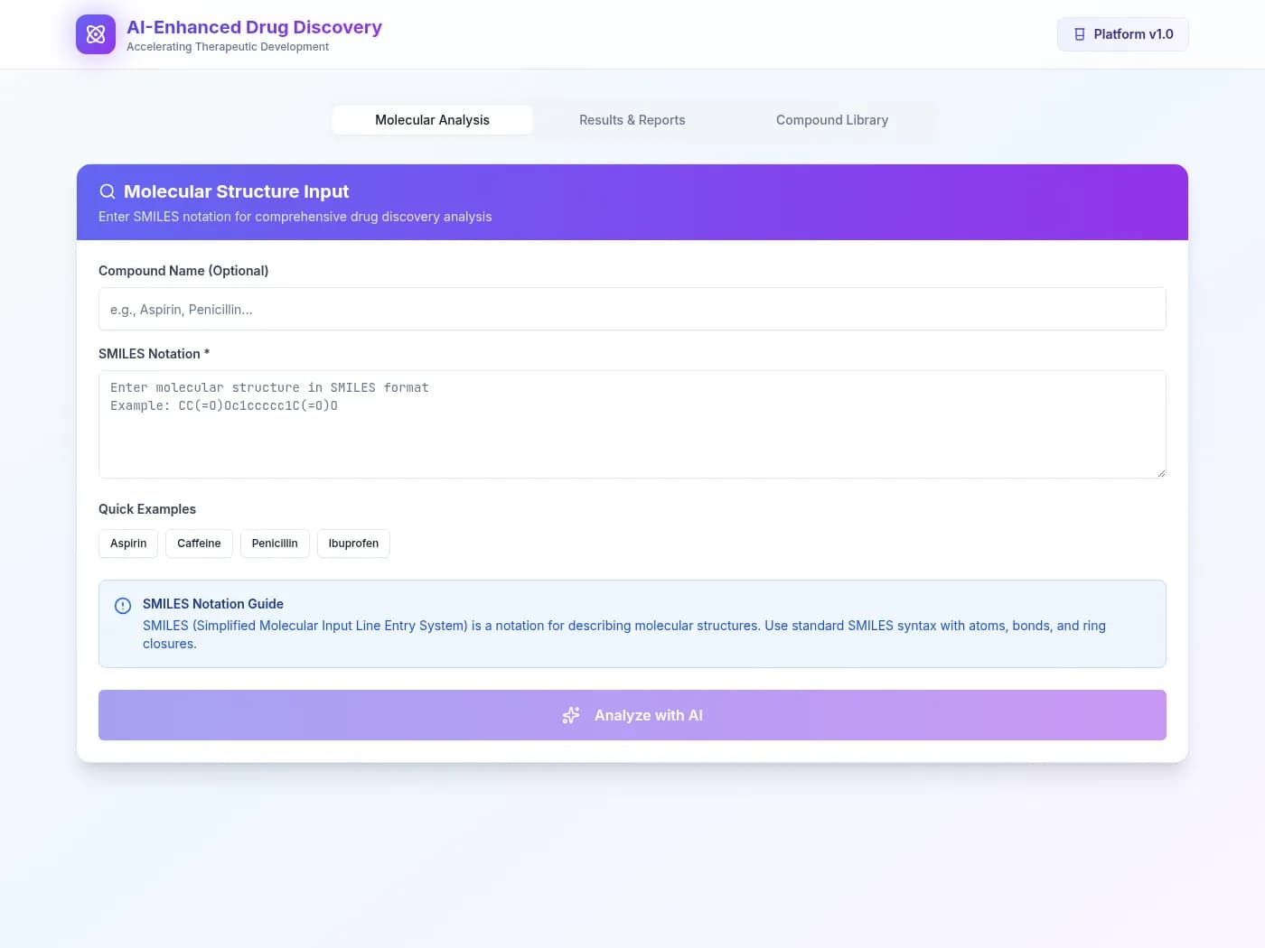 AI-Enhanced Drug Discovery Platform for Accelerated Therapeutic Development