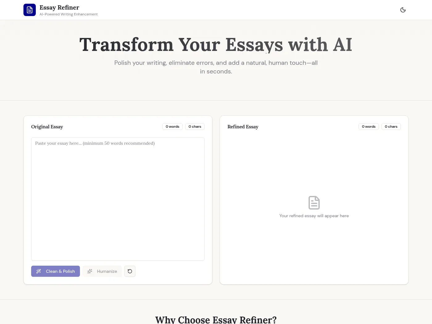 AI Essay Cleaner & Humanizer