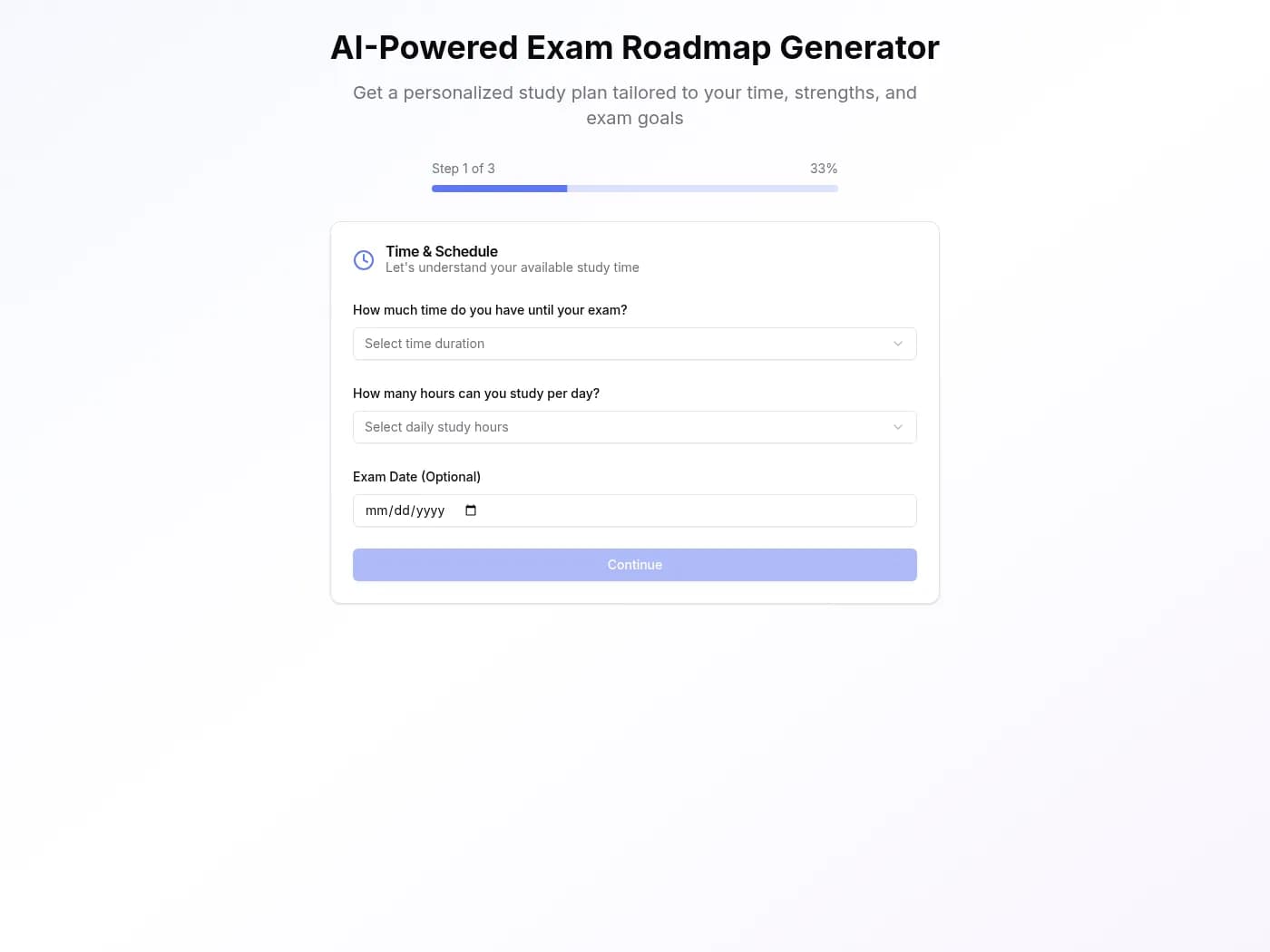 AI-Powered Exam Roadmap Generator for Students