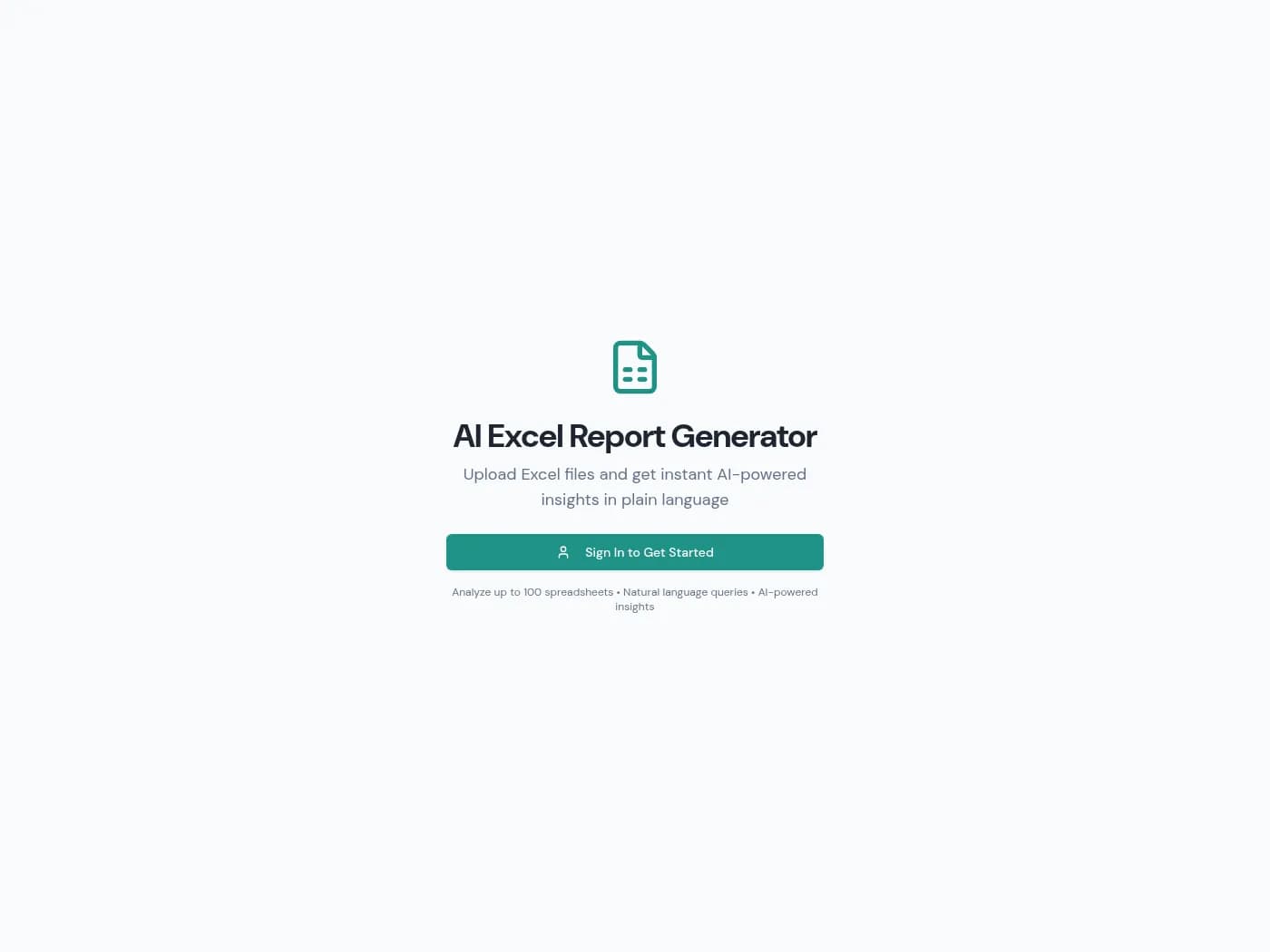 AI-powered Excel Report Generator