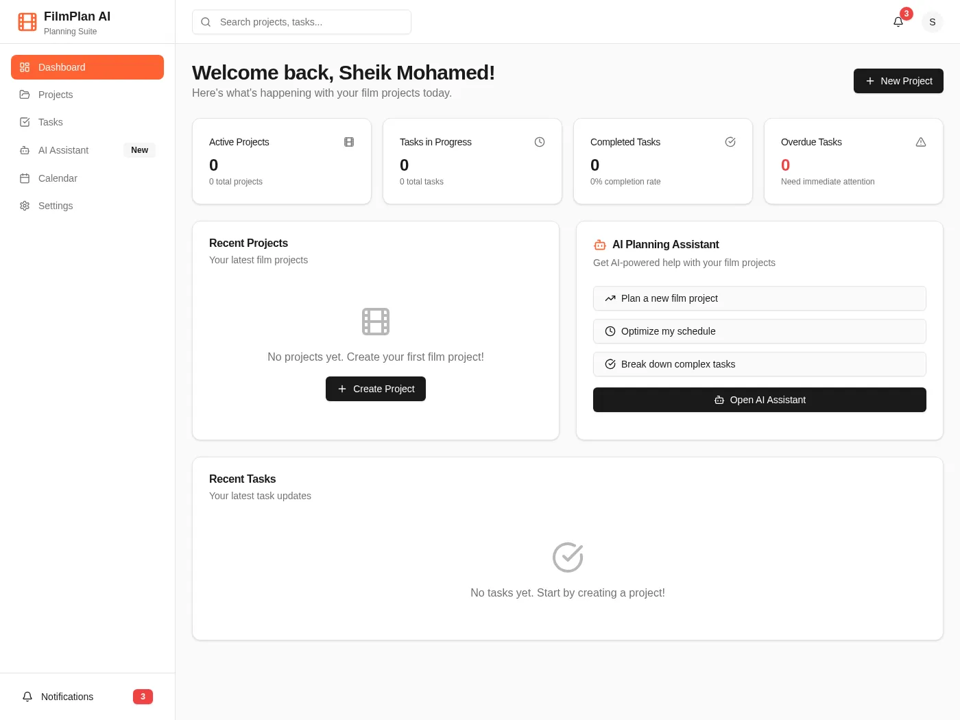AI-Powered Filmmaker Planning & Task Management Suite