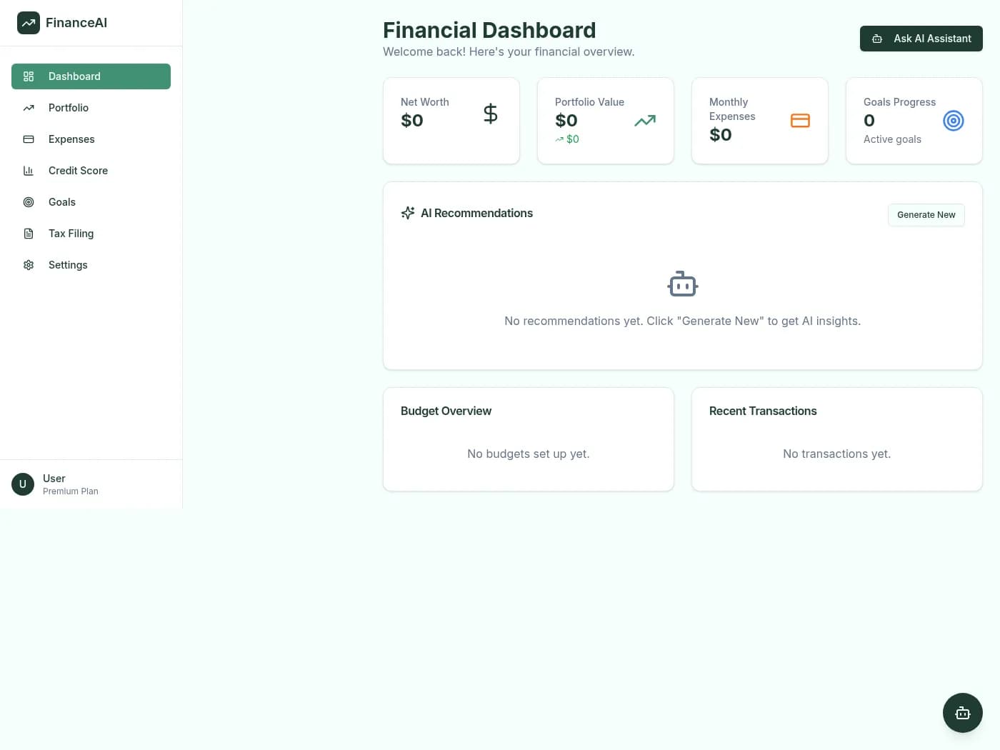 AI Financial Agent - Personal Finance & Investment Assistant