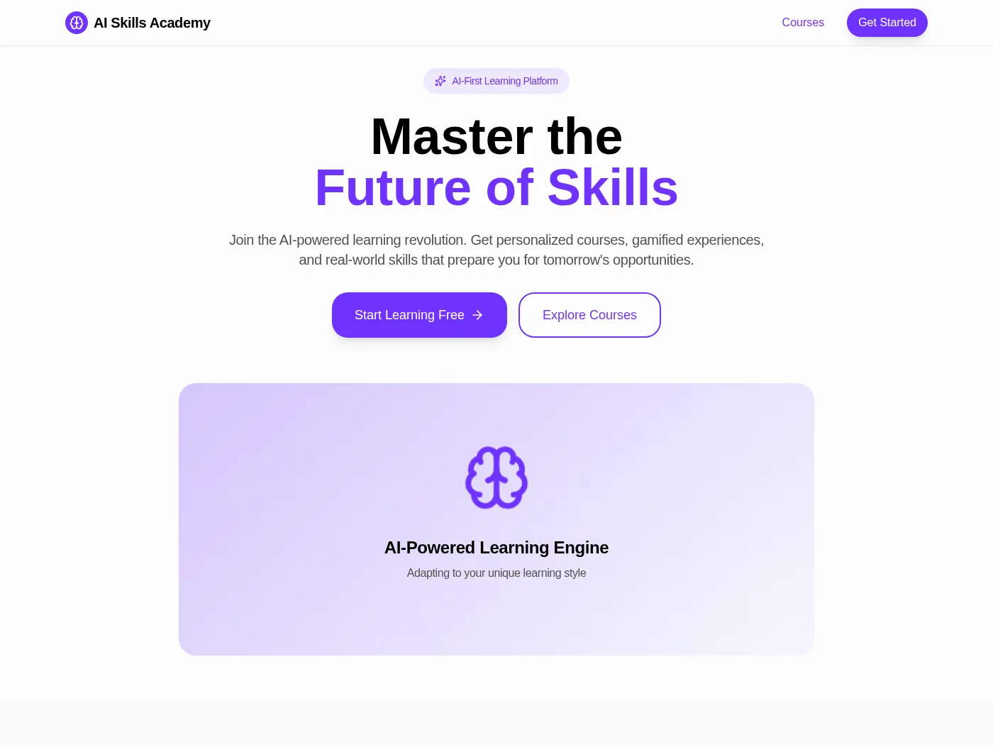 AI-First Future Skills School Platform