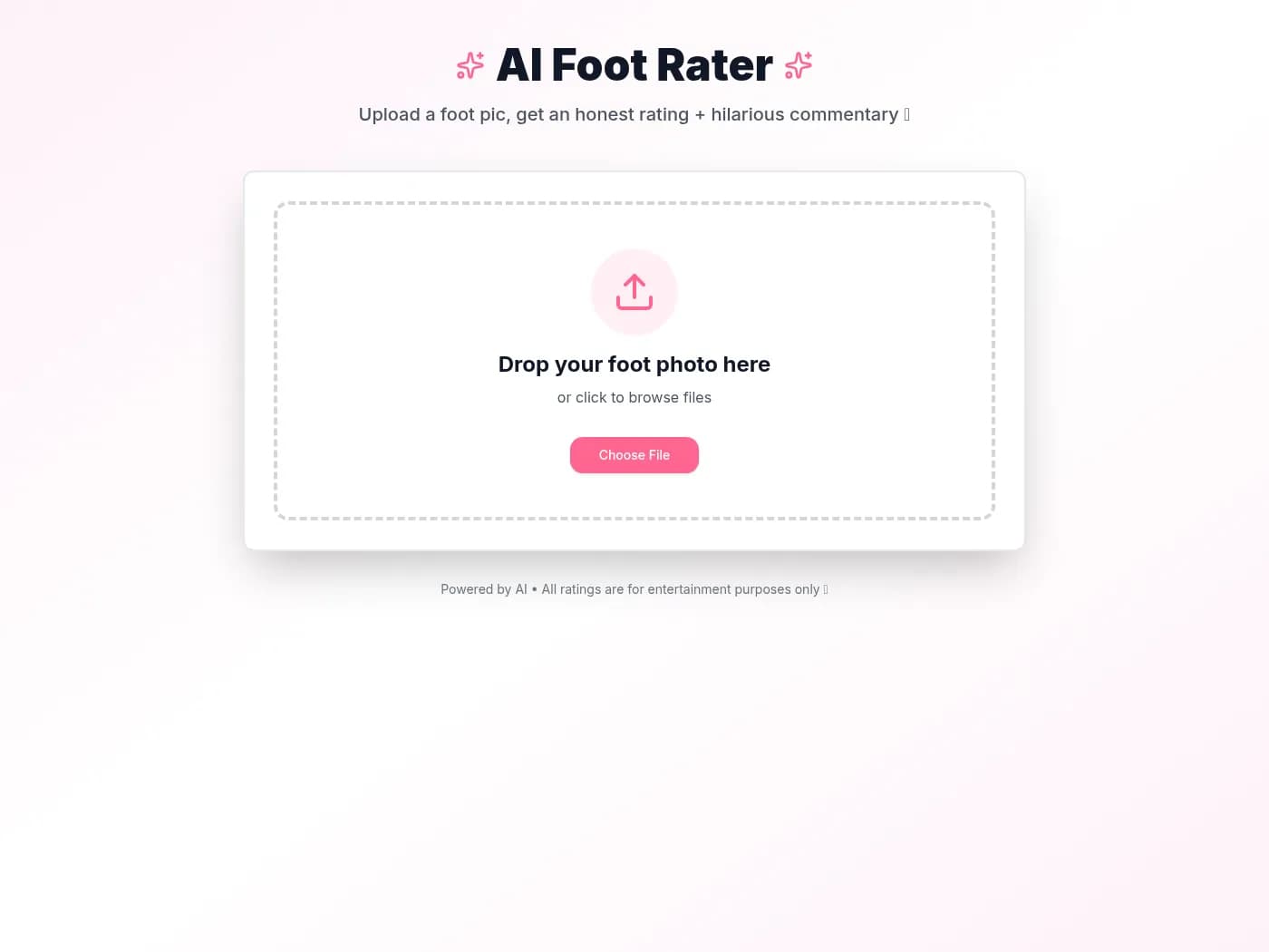 AI Foot Photo Rater with Quirky Comments