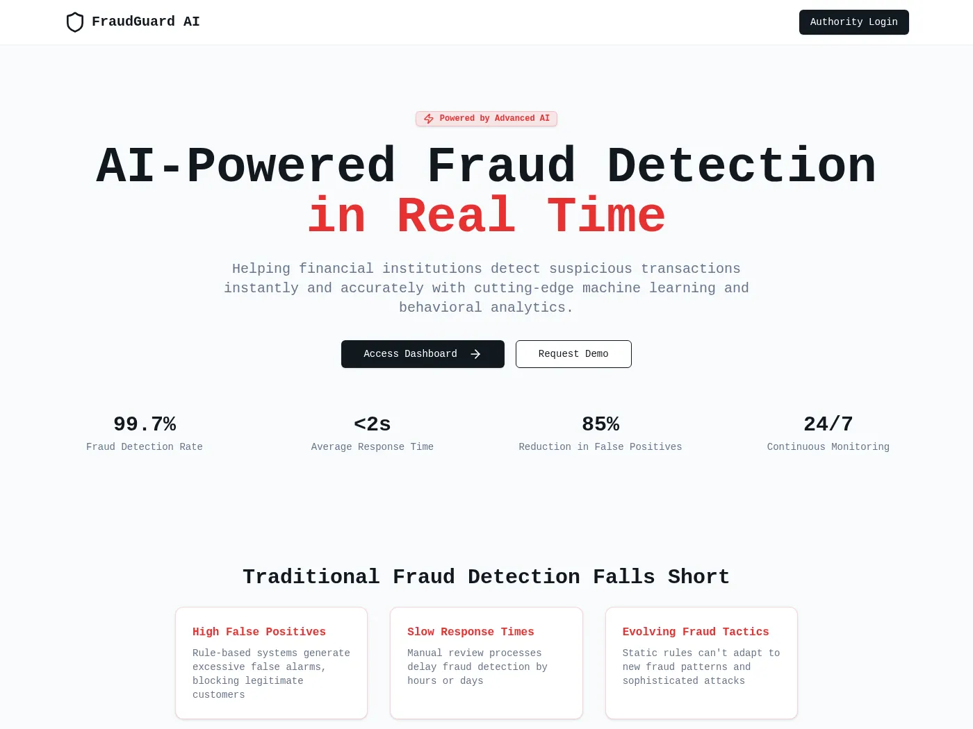 AI-Powered Fraud Detection Platform for Financial Institutions