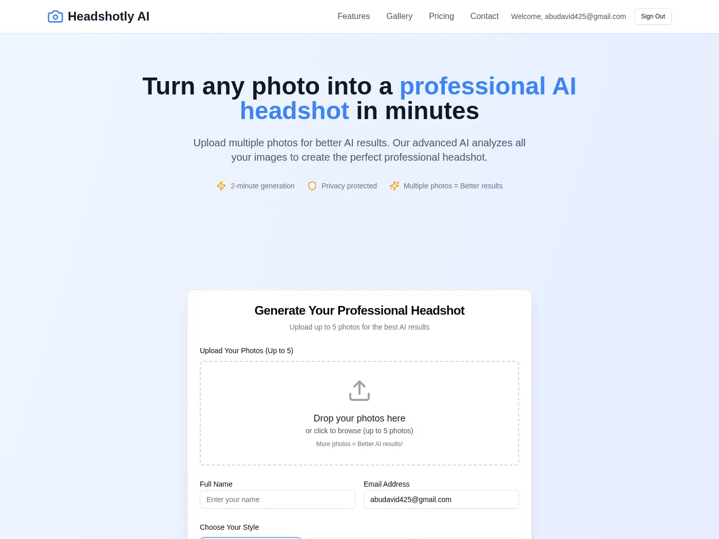 Headshotly AI