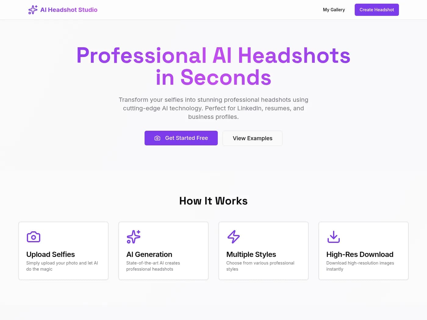AI Headshot Studio - Professional AI-Powered Headshots from Your Selfies