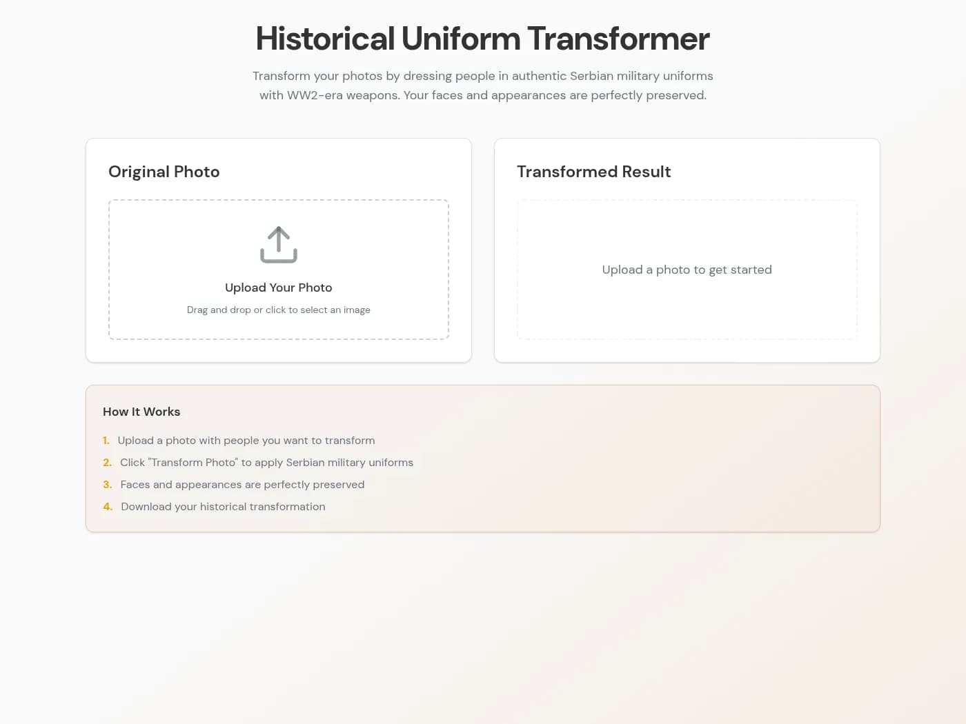 AI Historical Photo Uniform Swapper