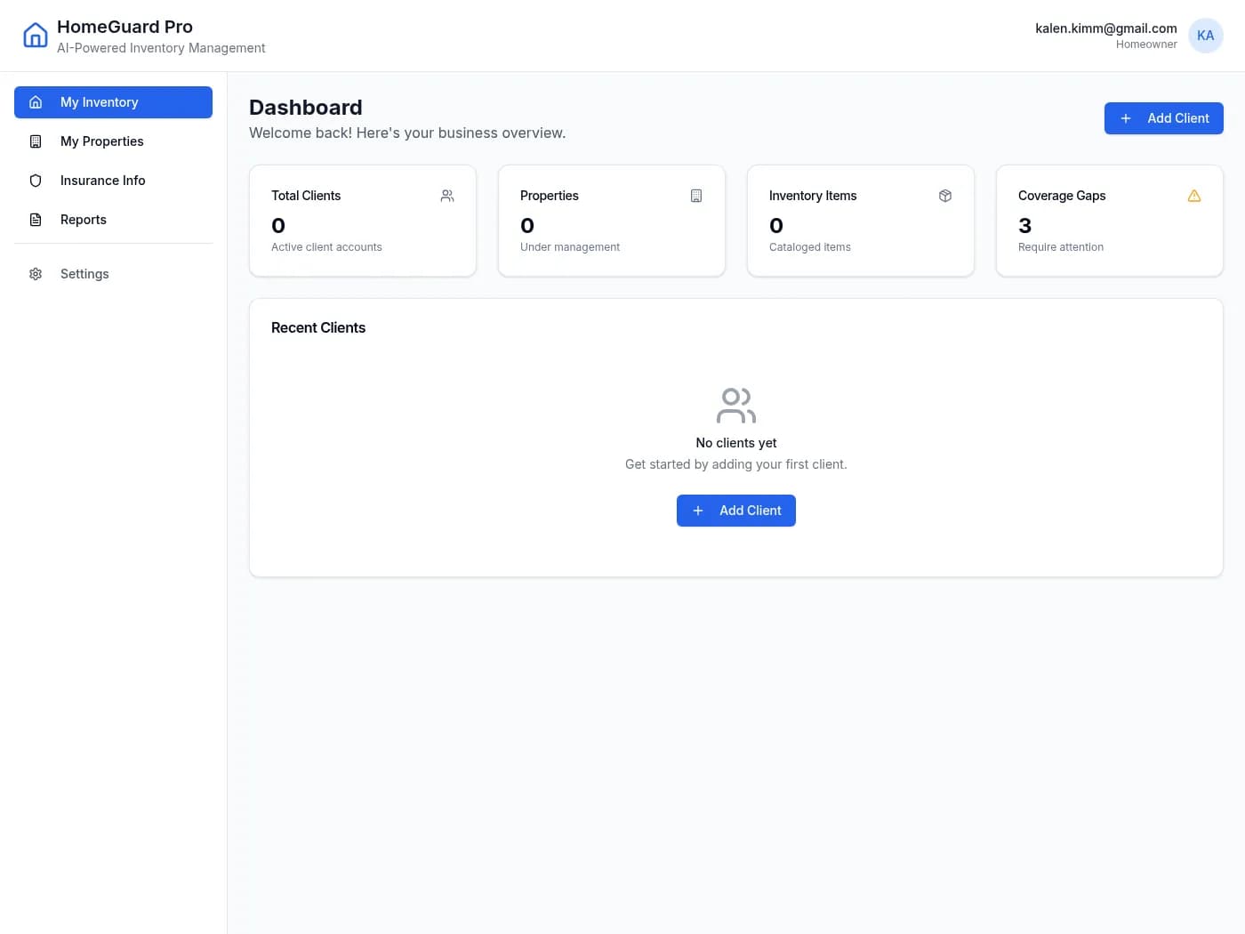 AI-Powered Home Inventory & Insurance Platform for Service Providers