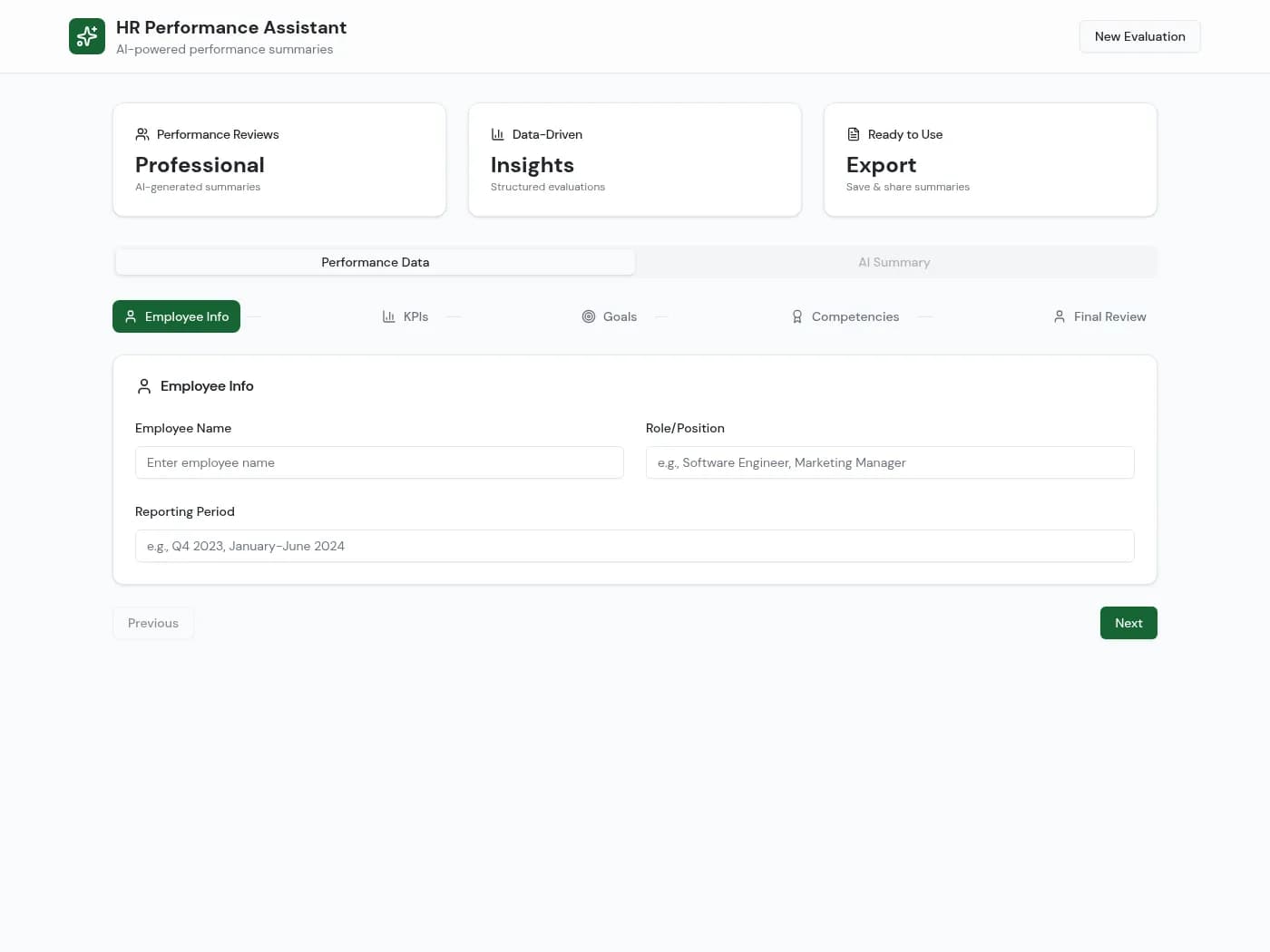 AI-Driven HR Performance Summary Generator