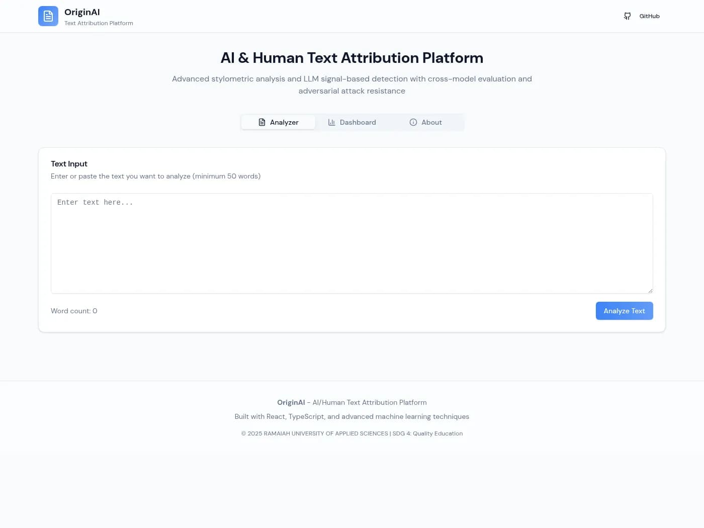AI & Human Text Attribution Platform with Cross-Modeling and Adversarial Defense