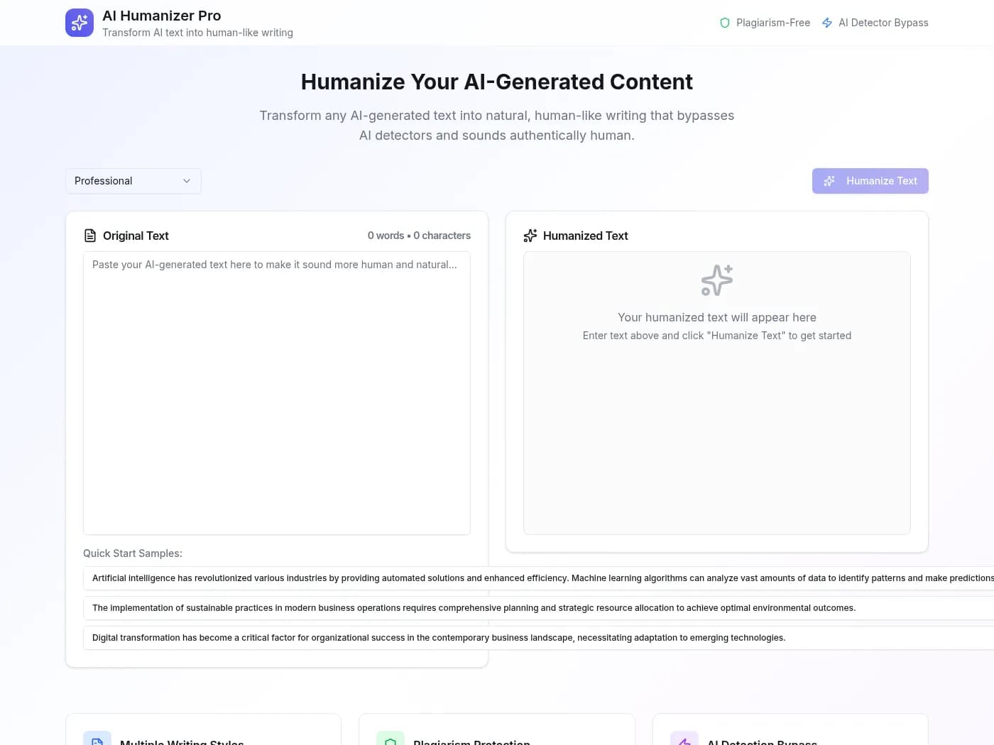 AI-Humanized Writing Tool