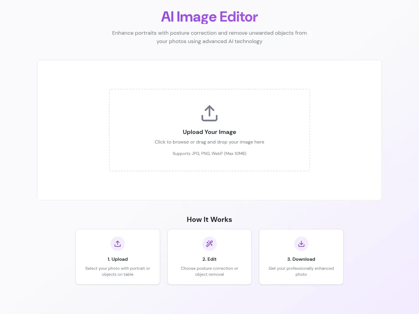 AI Image Editor for Portrait Enhancement and Object Removal