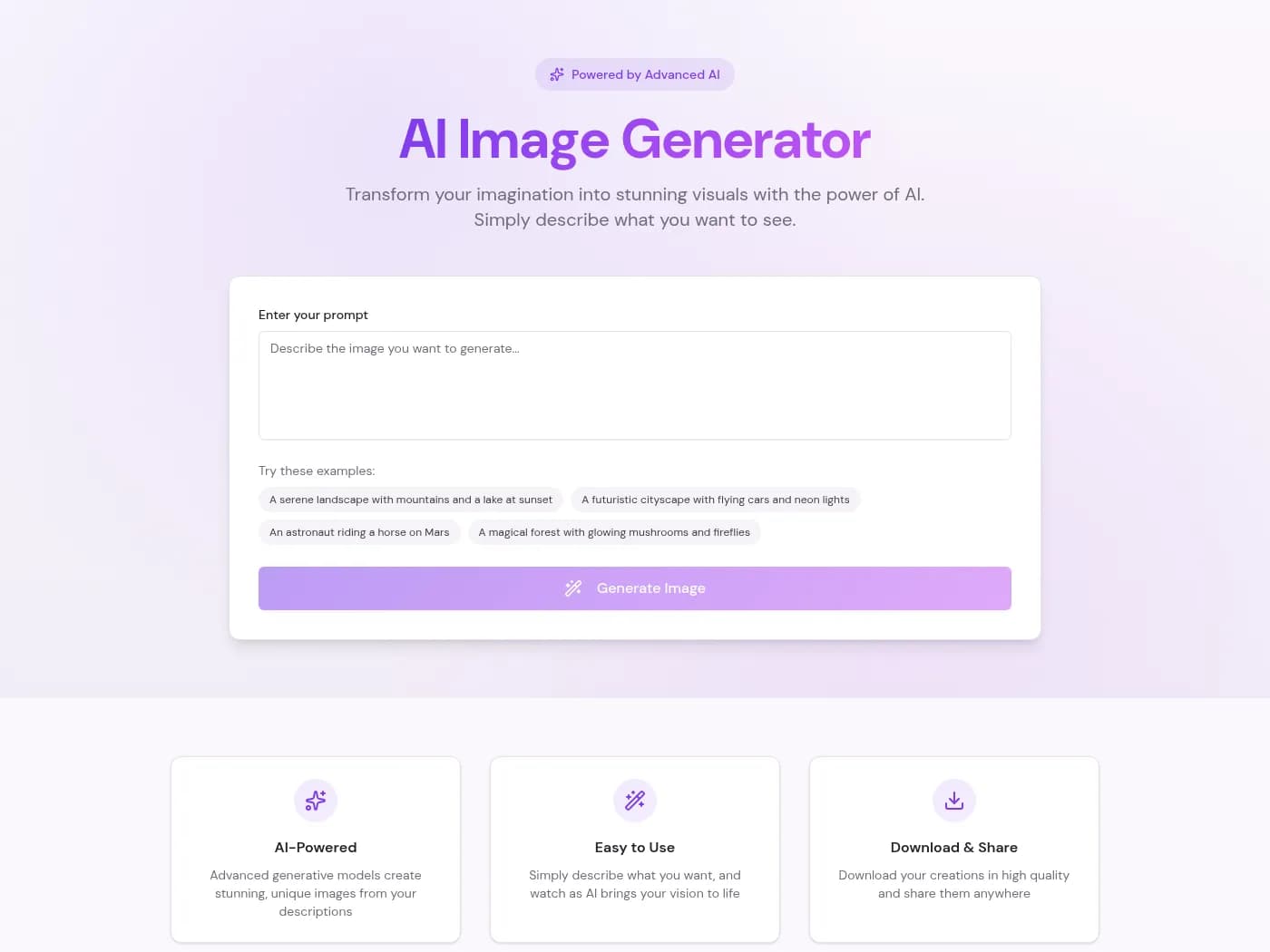 AI Image Generator Platform