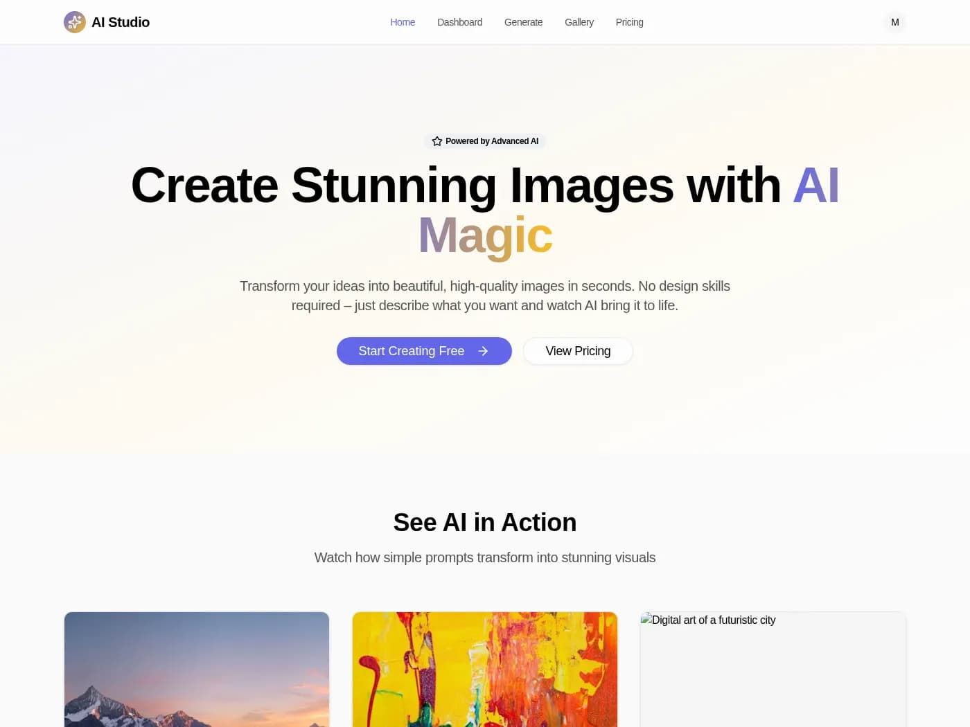 AI Image Generator SaaS Platform
