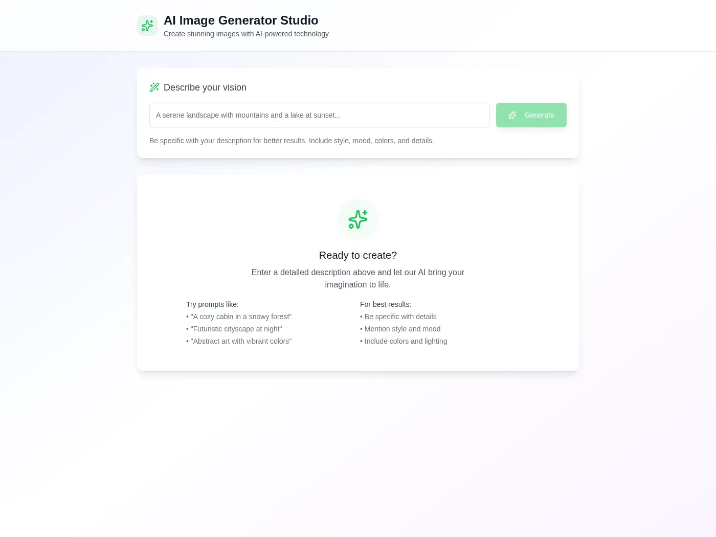 AI Image Generator Studio