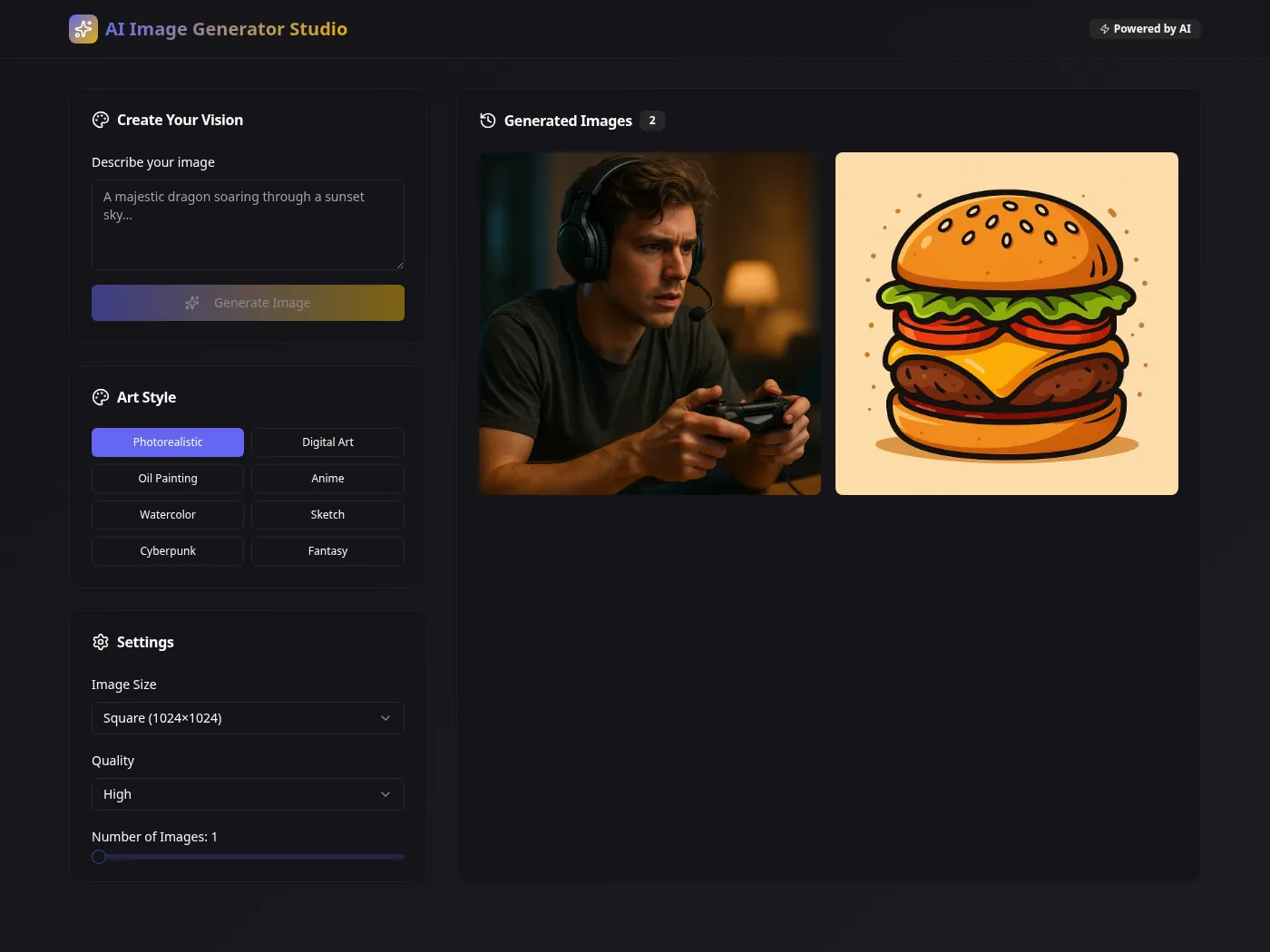 AI Image Generator Studio