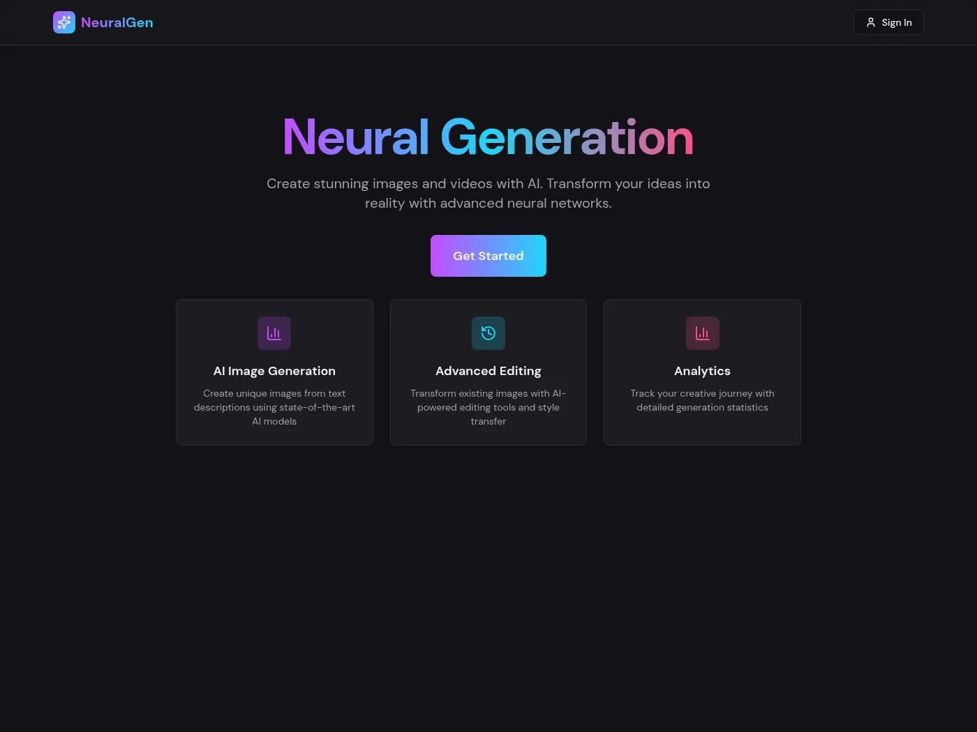 AI Image & Video Generation Platform with Advanced Editing and User Analytics