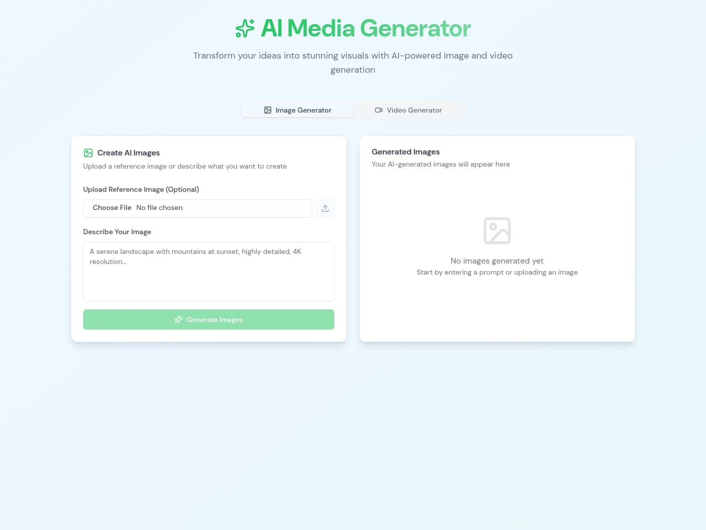 AI Image & Video Generator with File Upload