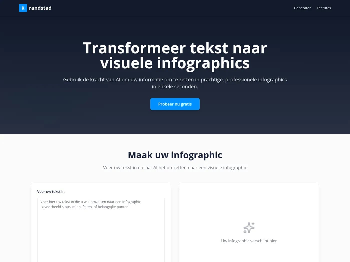AI-Infographic Landingspagina in Randstad Huisstijl