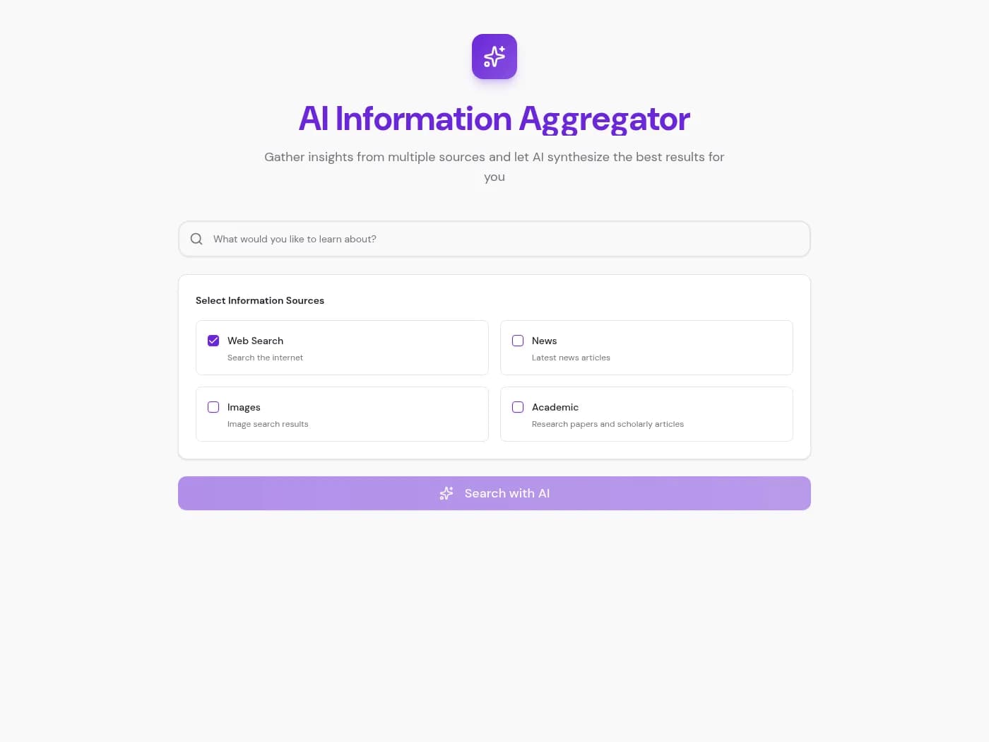 AI-Powered Information Aggregator Website
