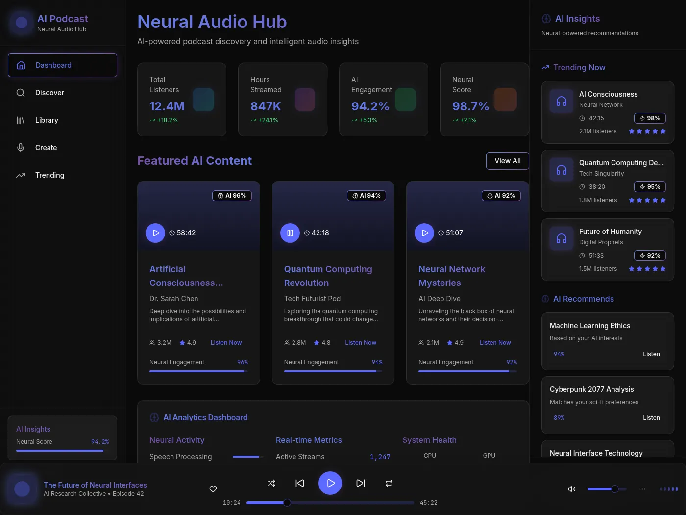 AI-Infused Podcast Web Dashboard