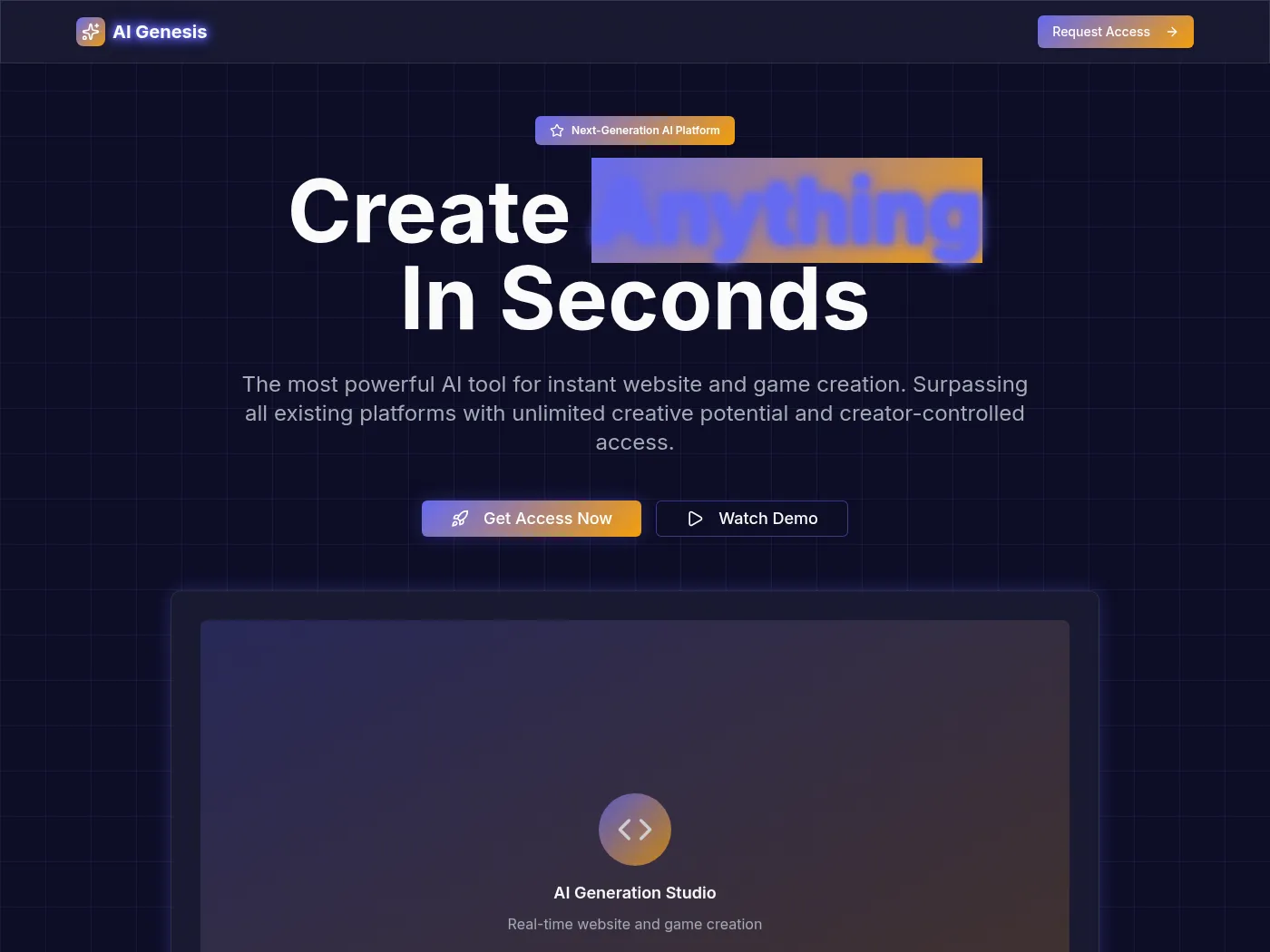 AI-Powered Instant Website & Game Creator
