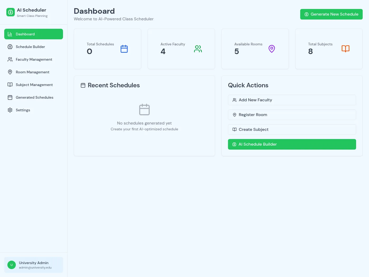 AI-Powered Intelligent Class Scheduler for Universities