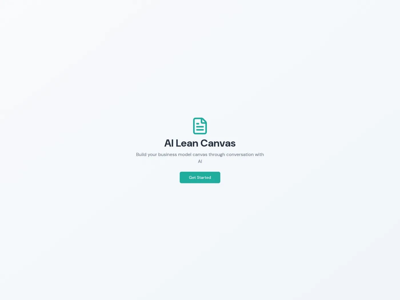 AI-Powered Interactive Lean Canvas Builder