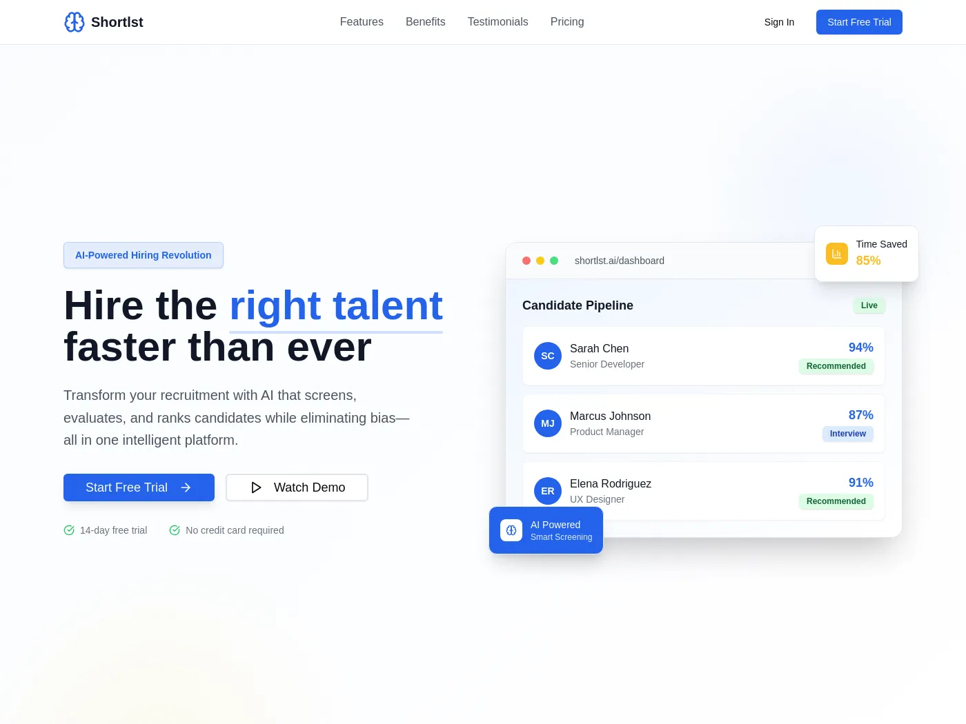 AI Interview Platform Landing Page