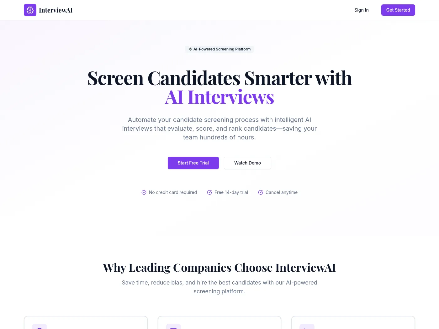 AI Interview Screening Platform for Recruiters