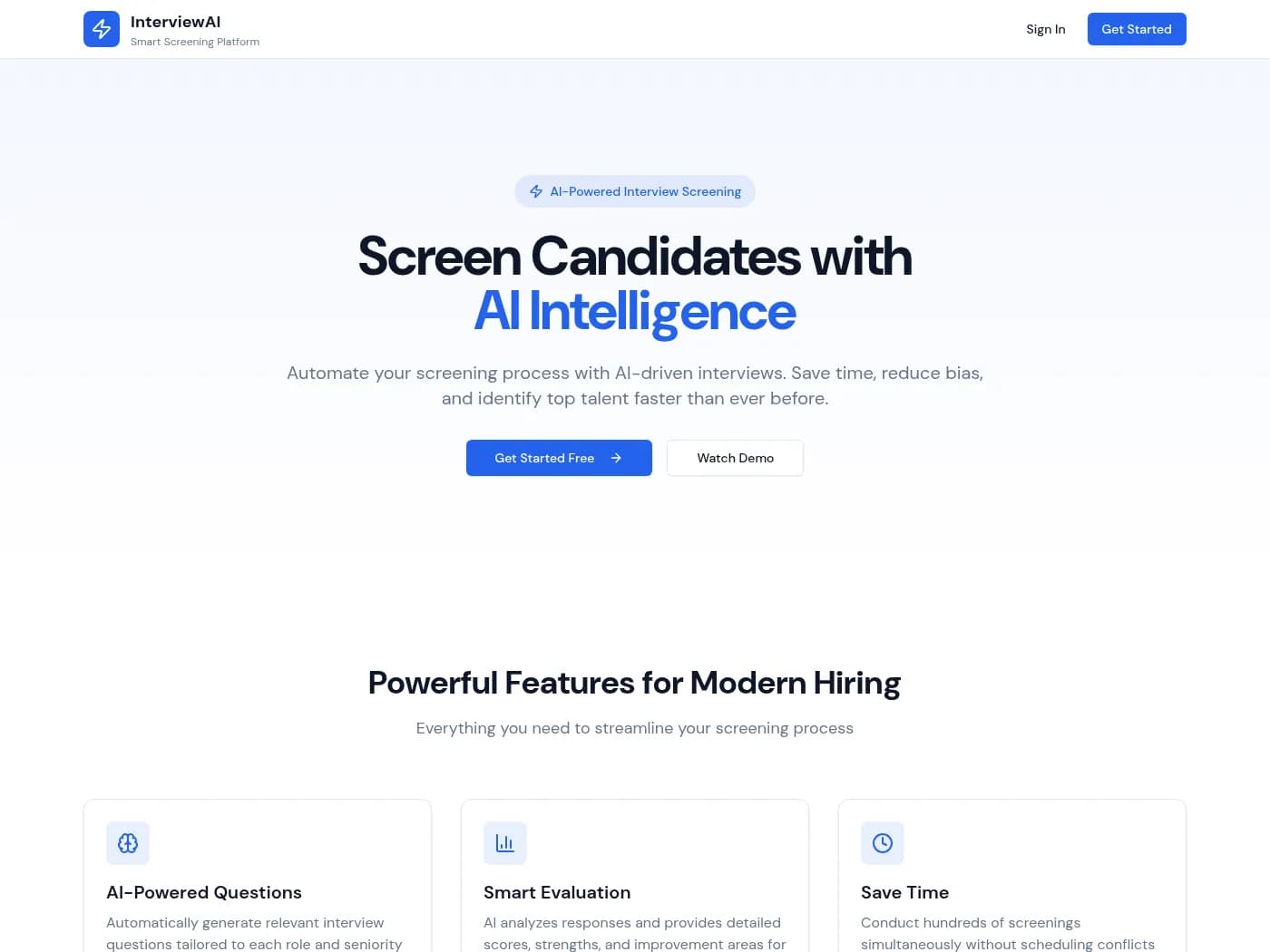 AI Interview Screening Platform