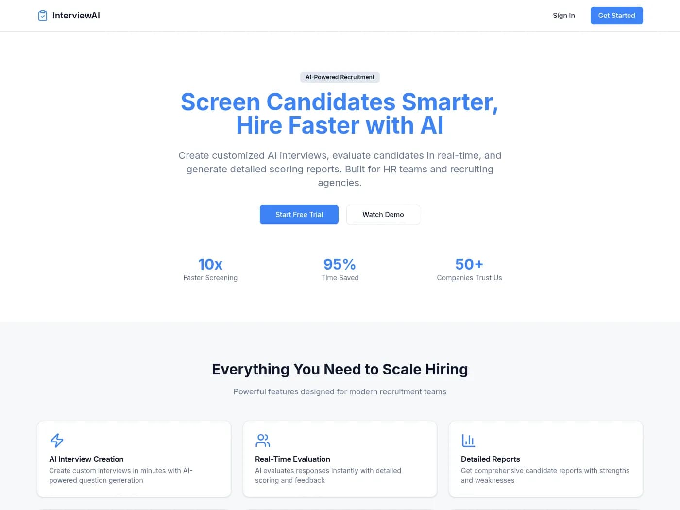 AI Interview Screening Platform for Recruiters