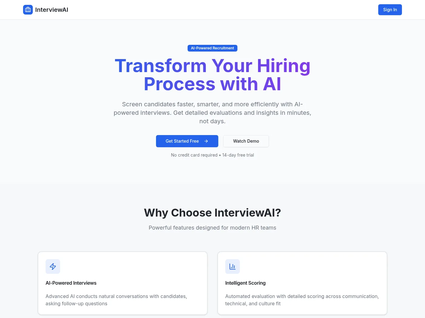 AI Interview Screening Platform