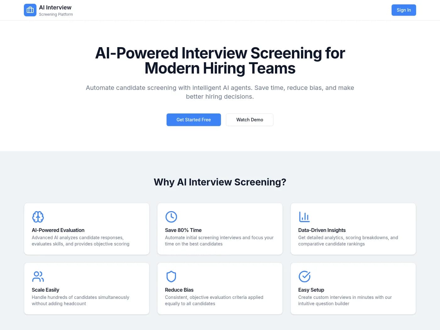 AI Interview Screening Platform