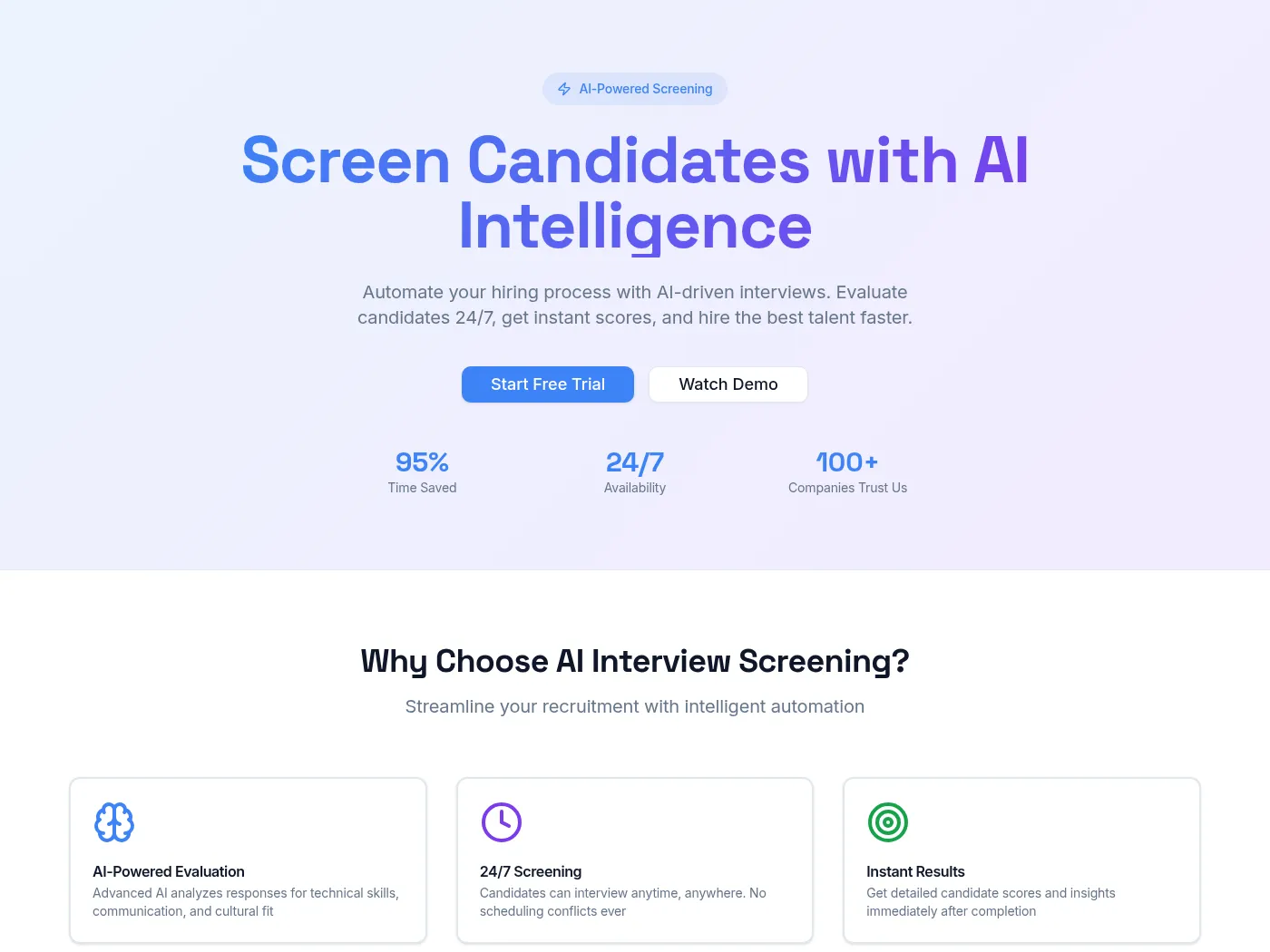 AI Interview Screening Platform