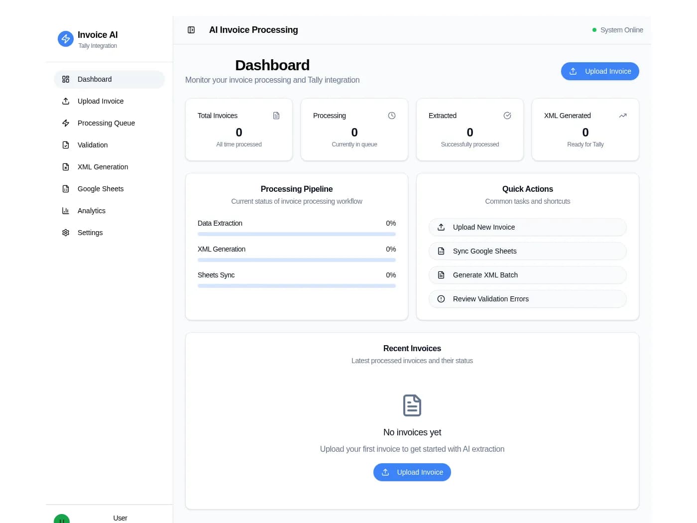 AI Invoice Extraction and Tally Integration Agent