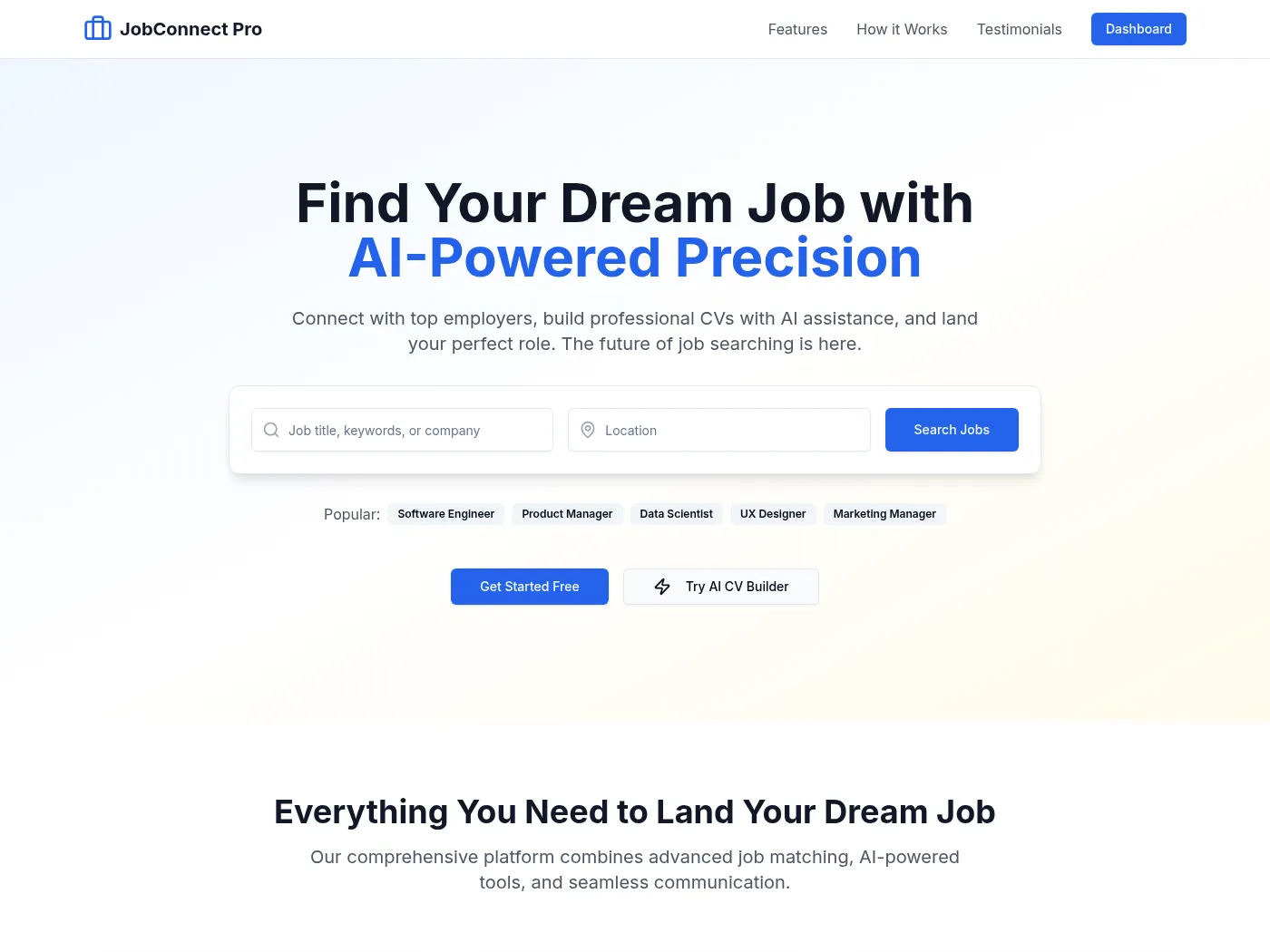 AI-Powered Job Portal & CV Builder