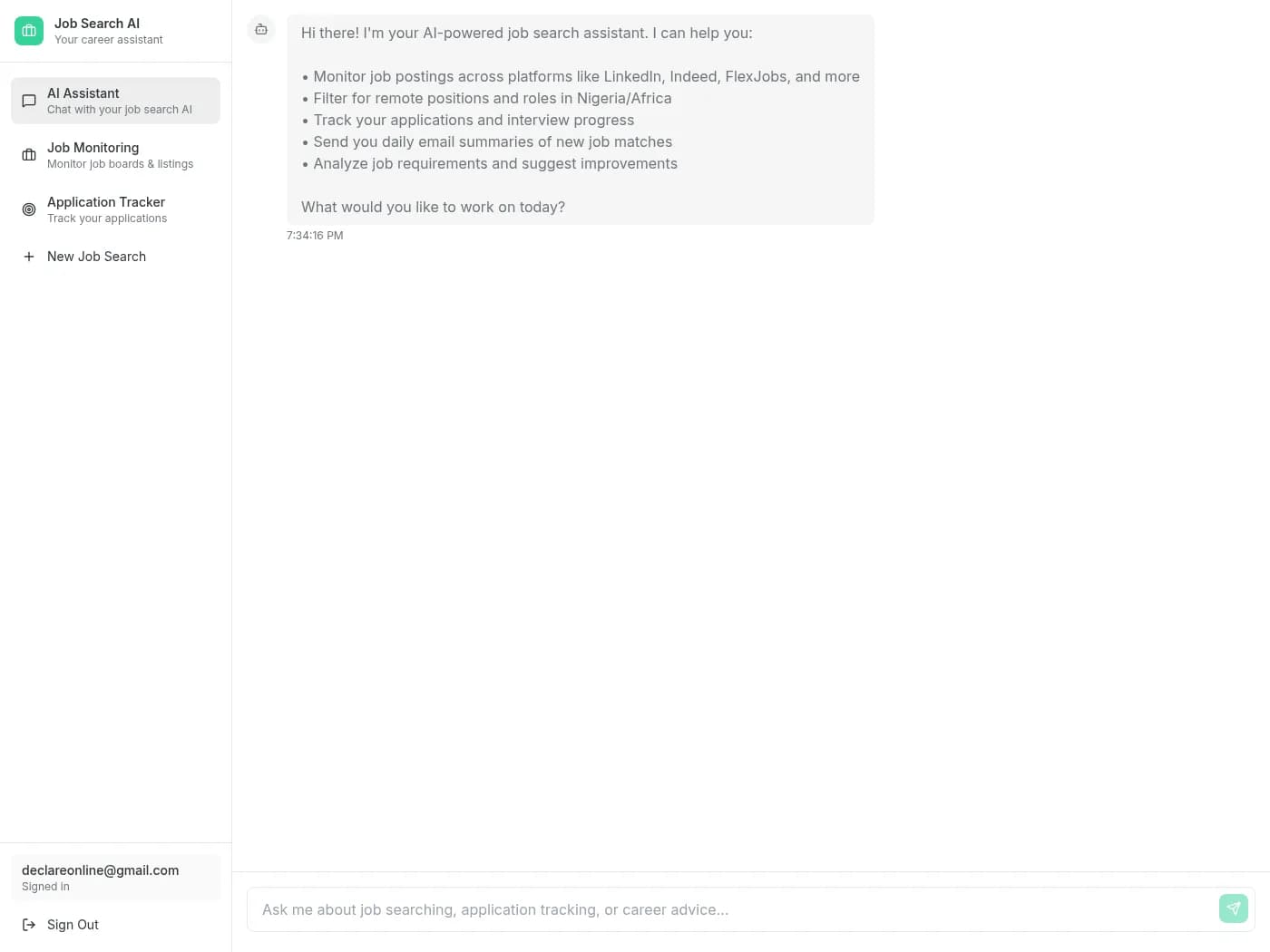 AI-Powered Job Search Monitoring and Alert Dashboard