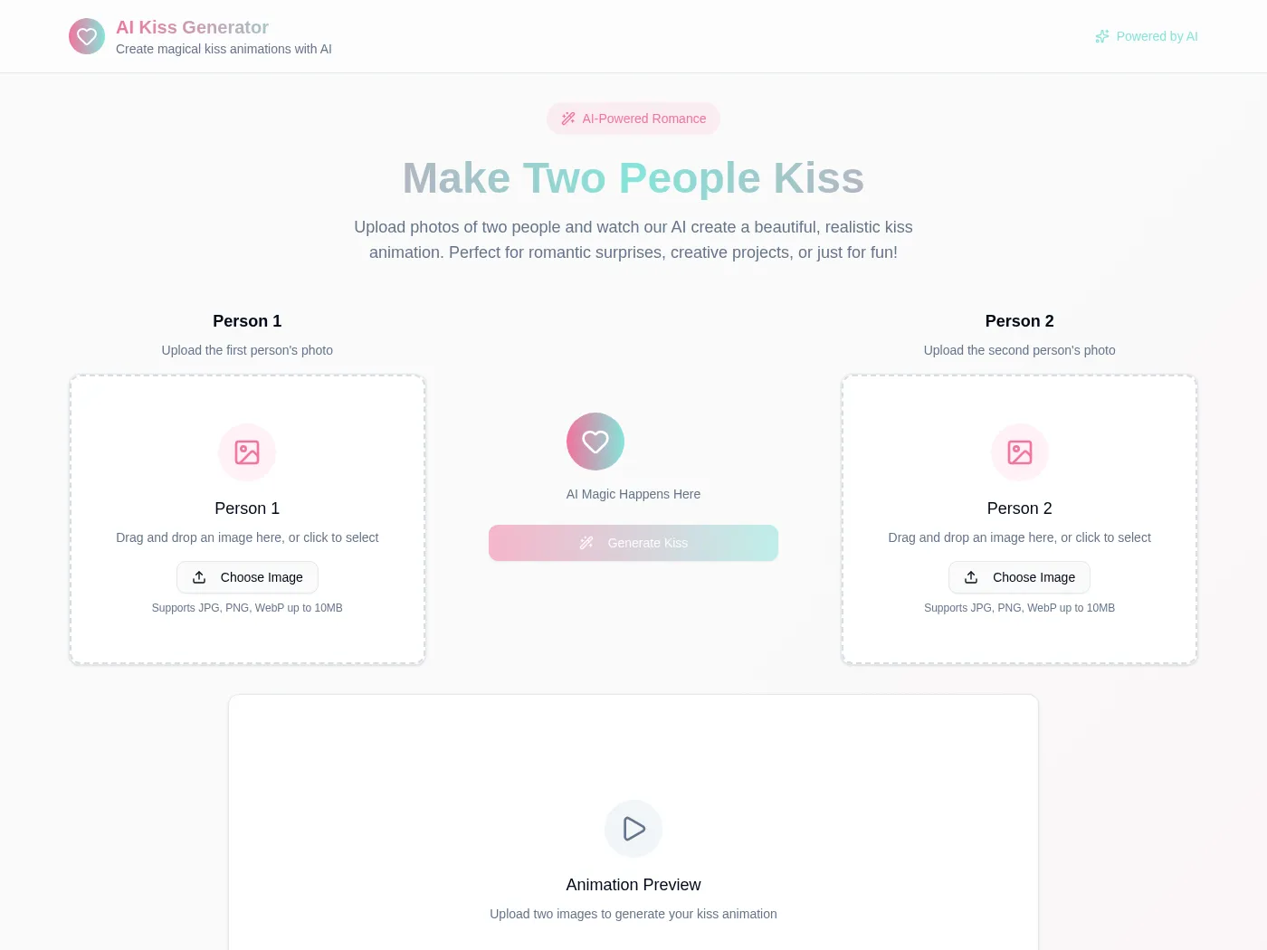 AI-Powered Kiss Animation Generator