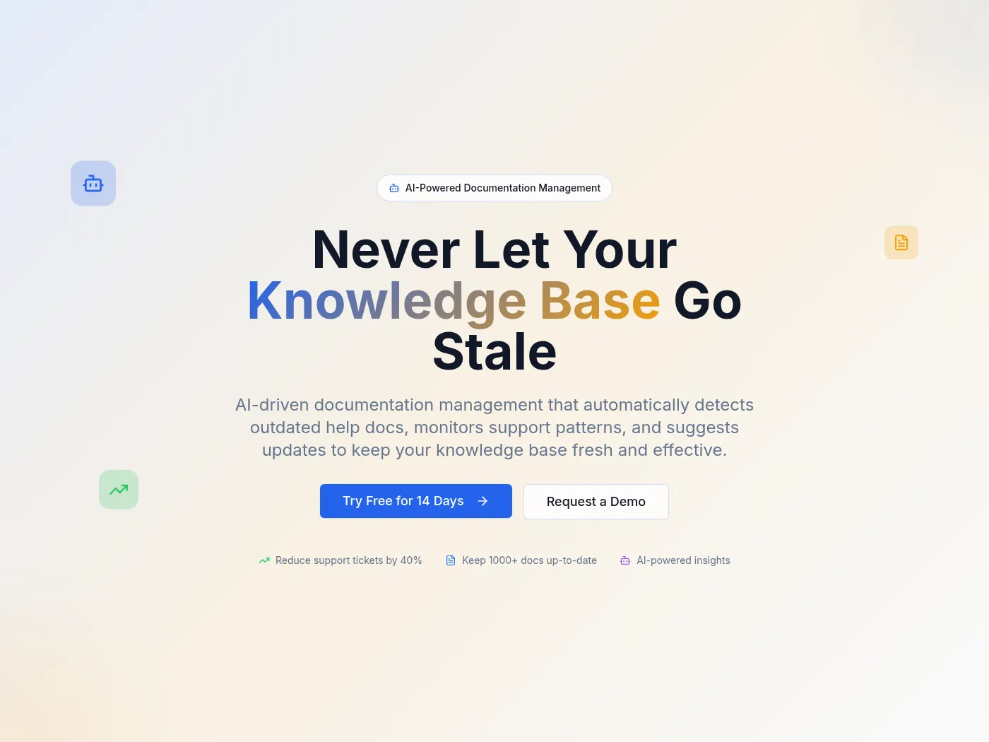 AI Knowledge Drift Manager SaaS Landing Page & Platform