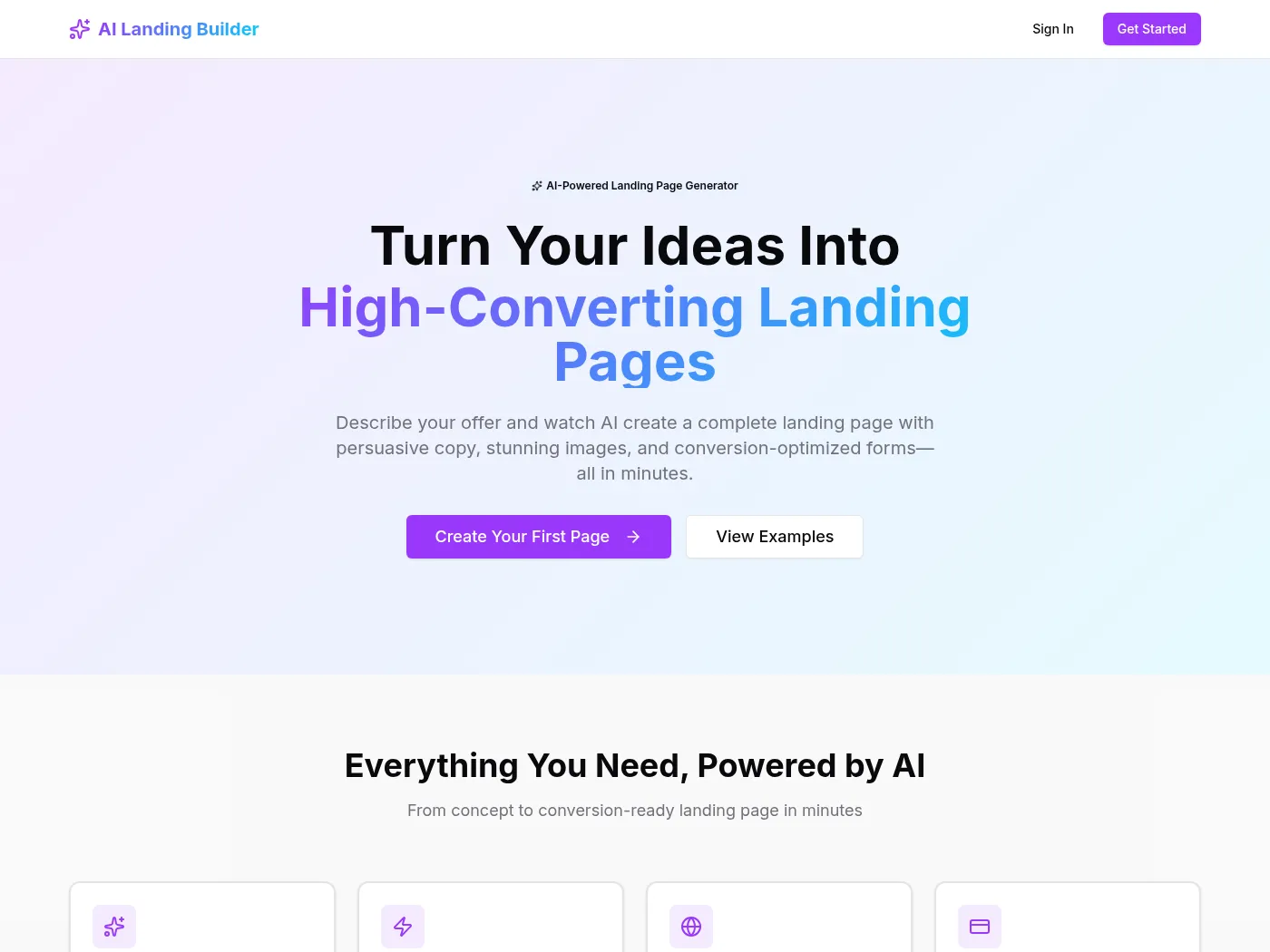 AI Landing Builder