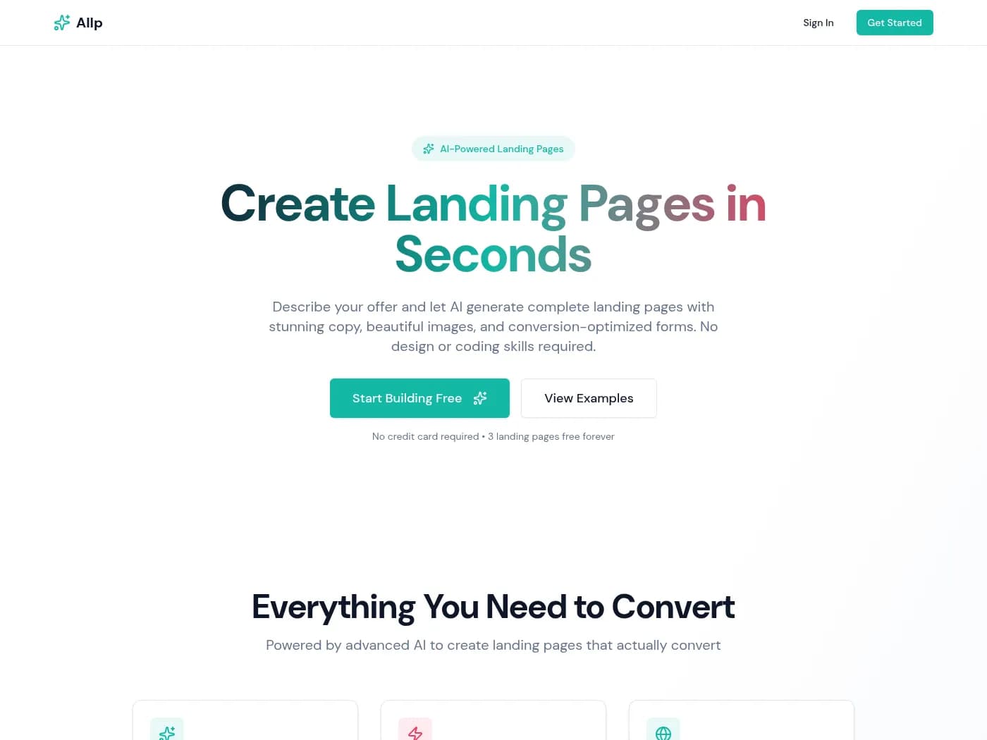 AIlp: Landing Page Generator
